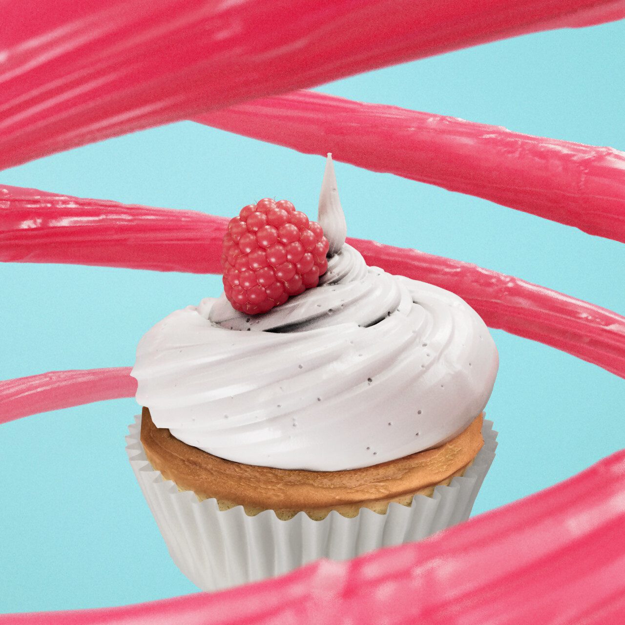 ArtStation - Raspberry cupcake