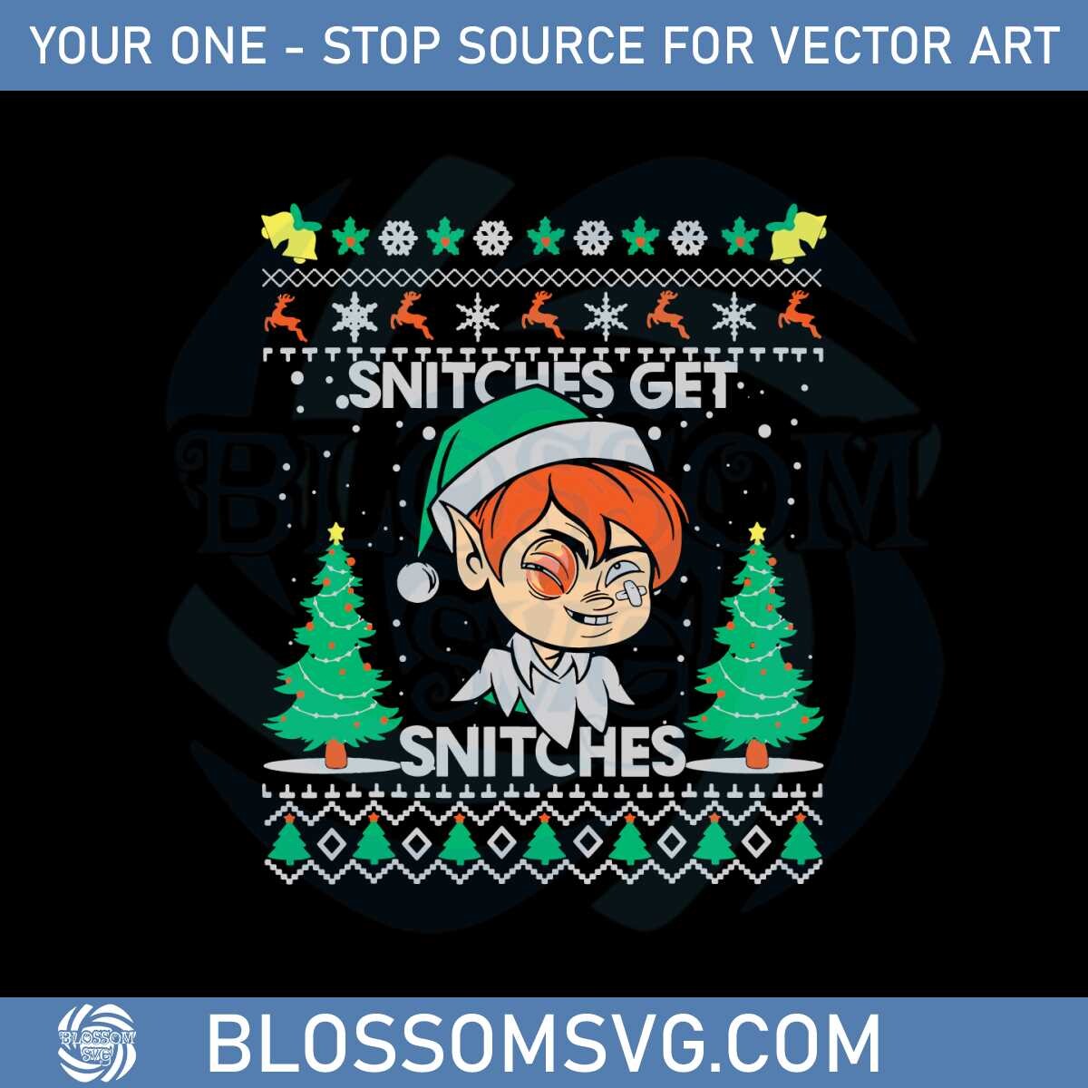 ArtStation - Funny Elf Snitches Get Stitches Santa Claus Xmas Svg Files
