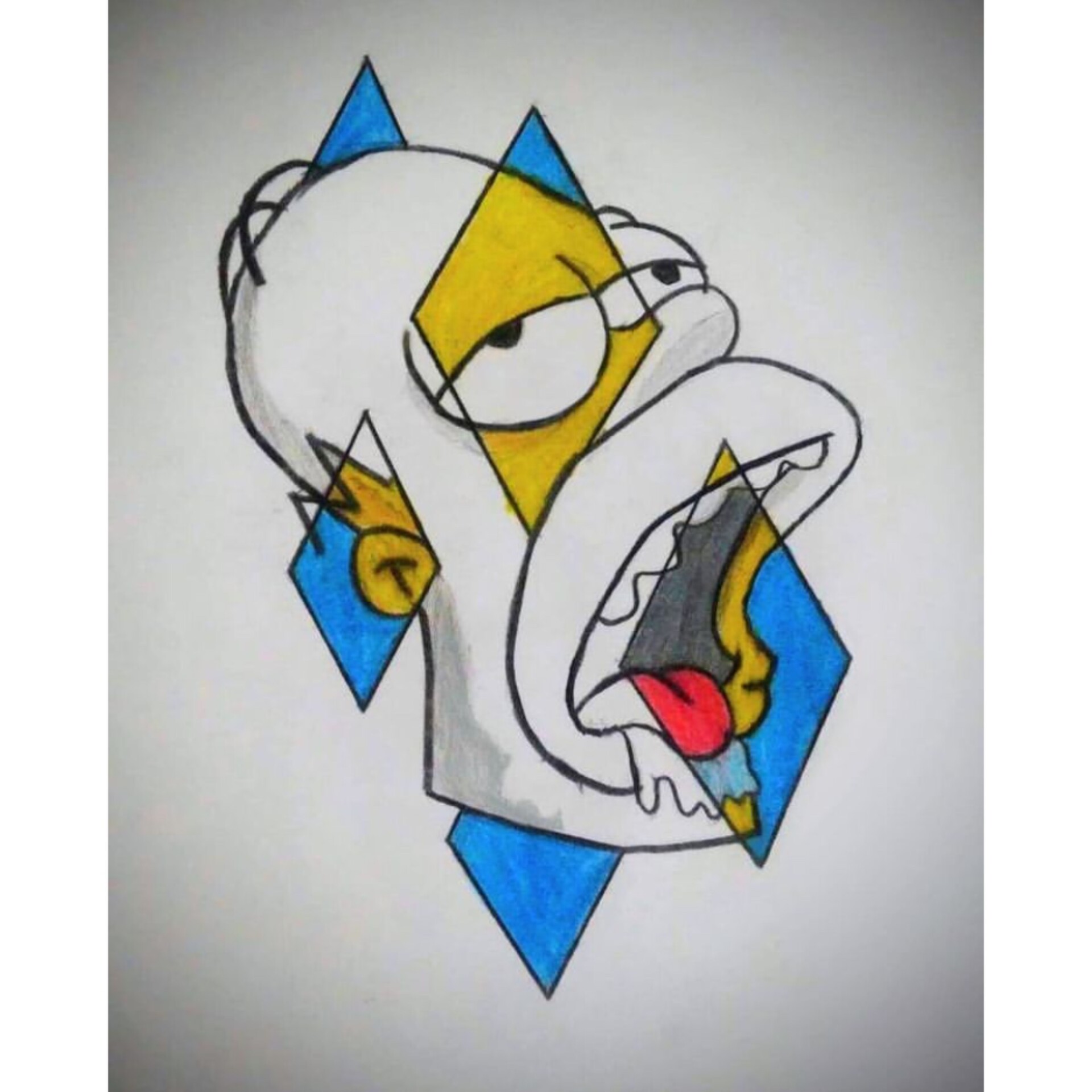 how to draw homer simpson drooling