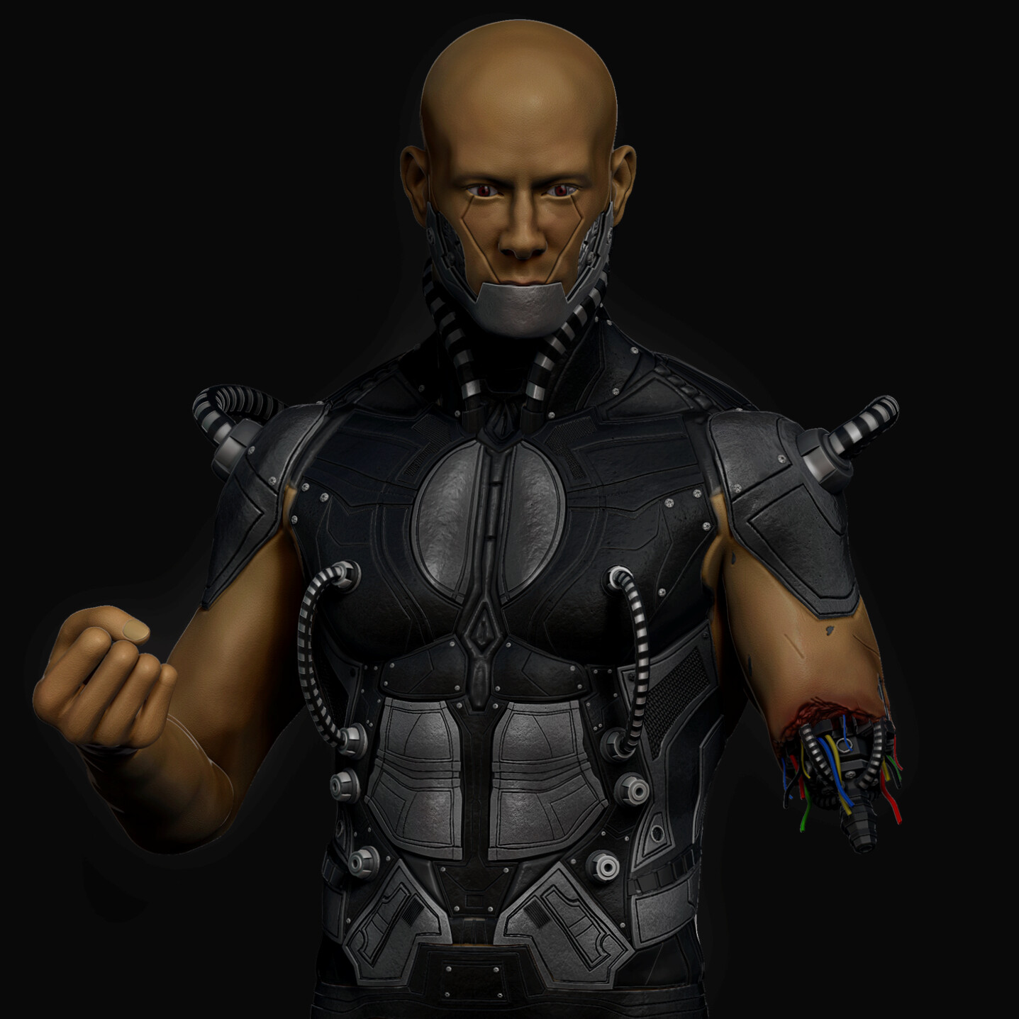 ArtStation - battle damage cyborg fanart