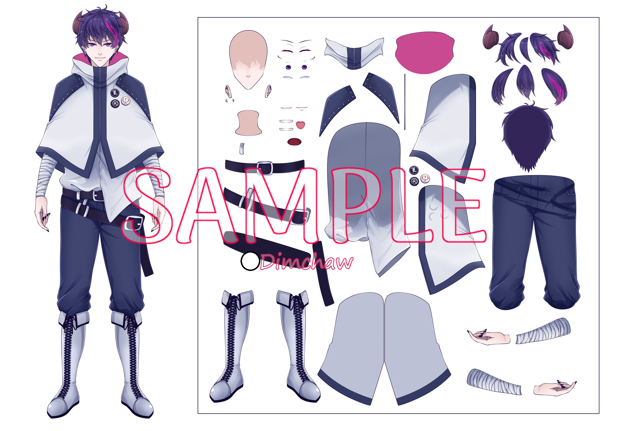 Avetetsuya Studios - character design anime sample 2 vtuber model