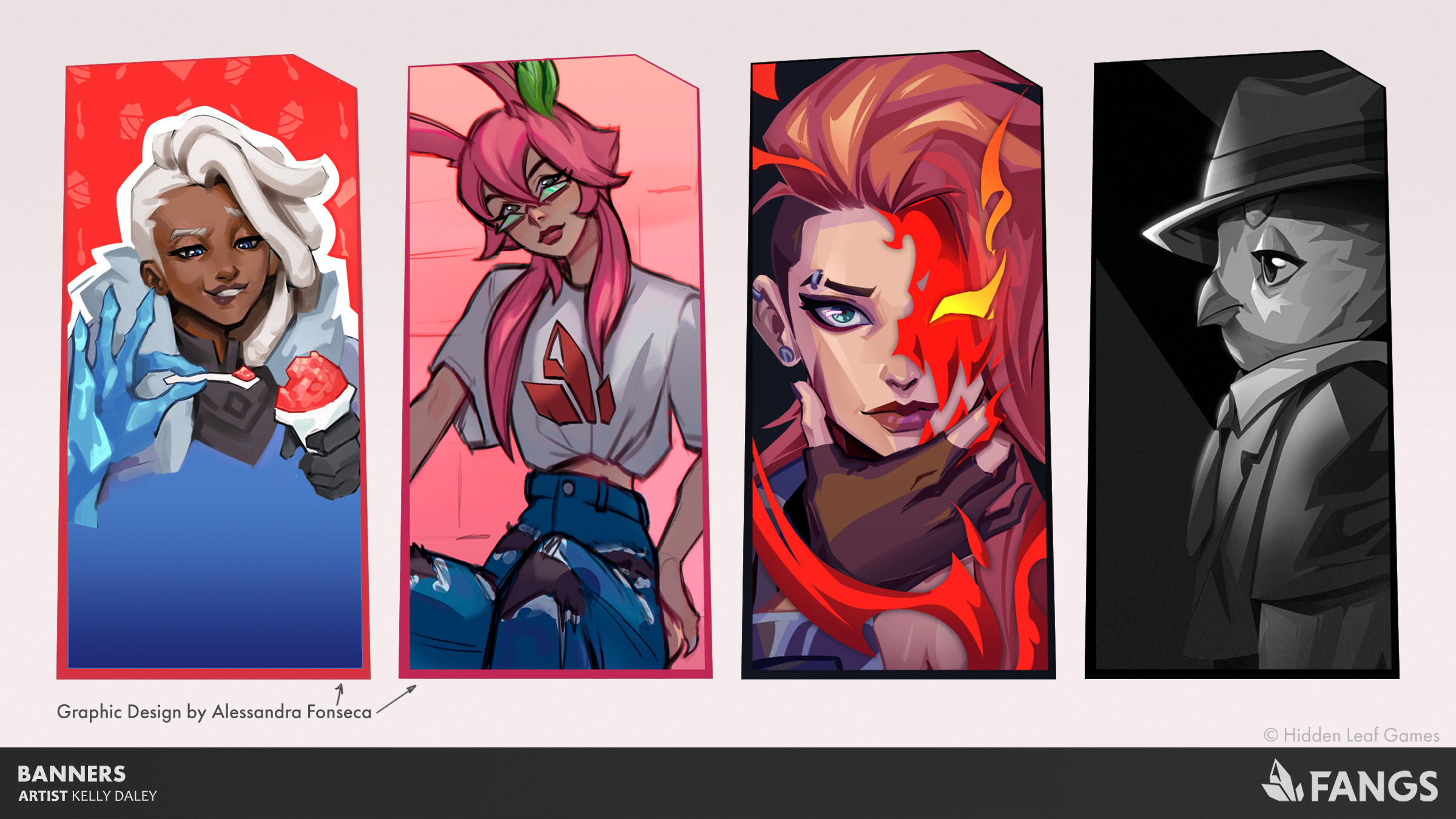 Kelly Daley Portfolio - FANGS Banner Illustrations