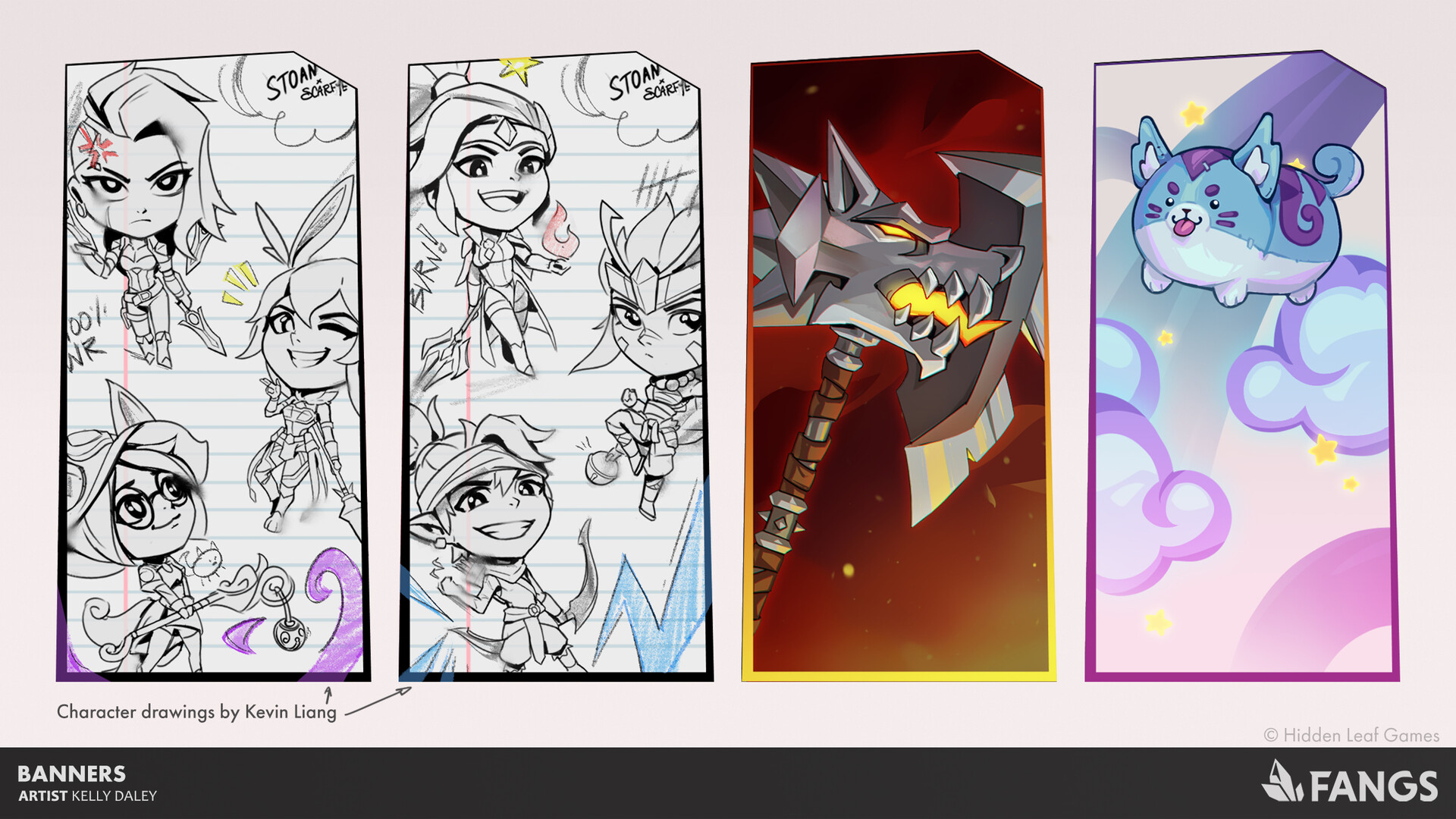 Kelly Daley Portfolio - FANGS Banner Illustrations