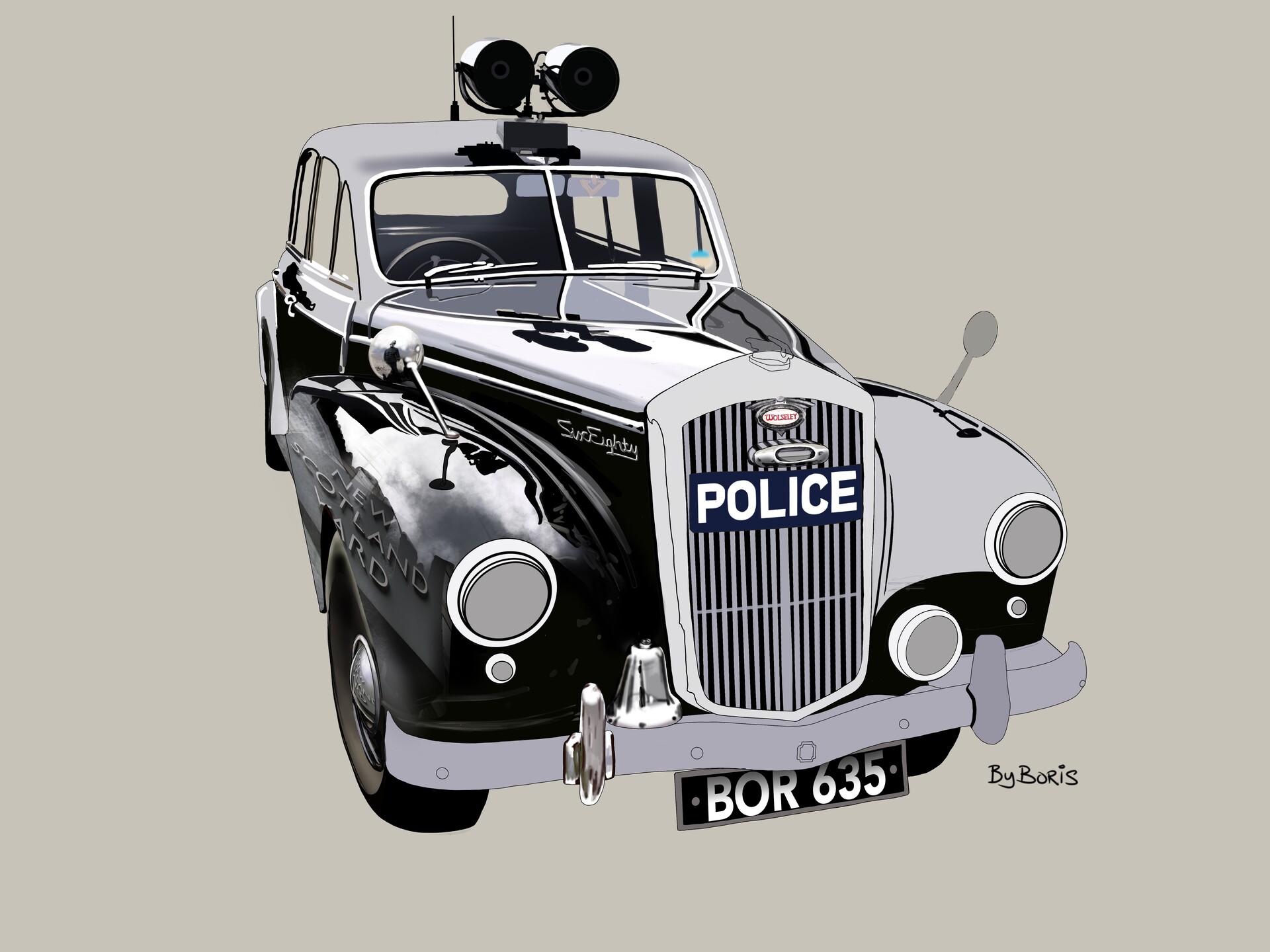 ArtStation - 1953 Wolseley 6/80 Metropolitan Police Car