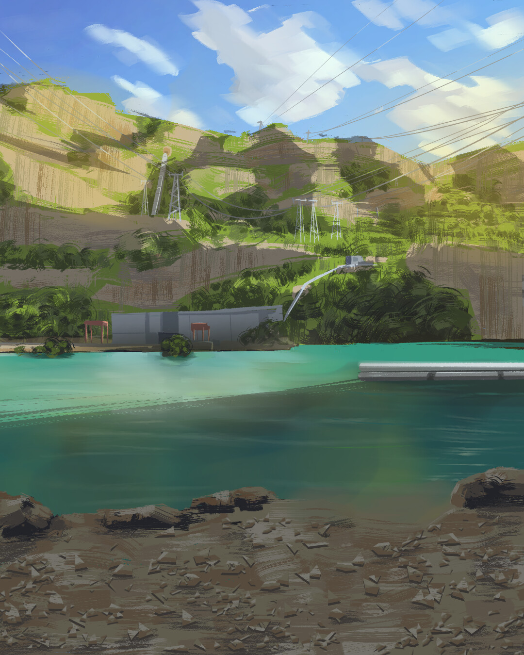 ArtStation - lake side view