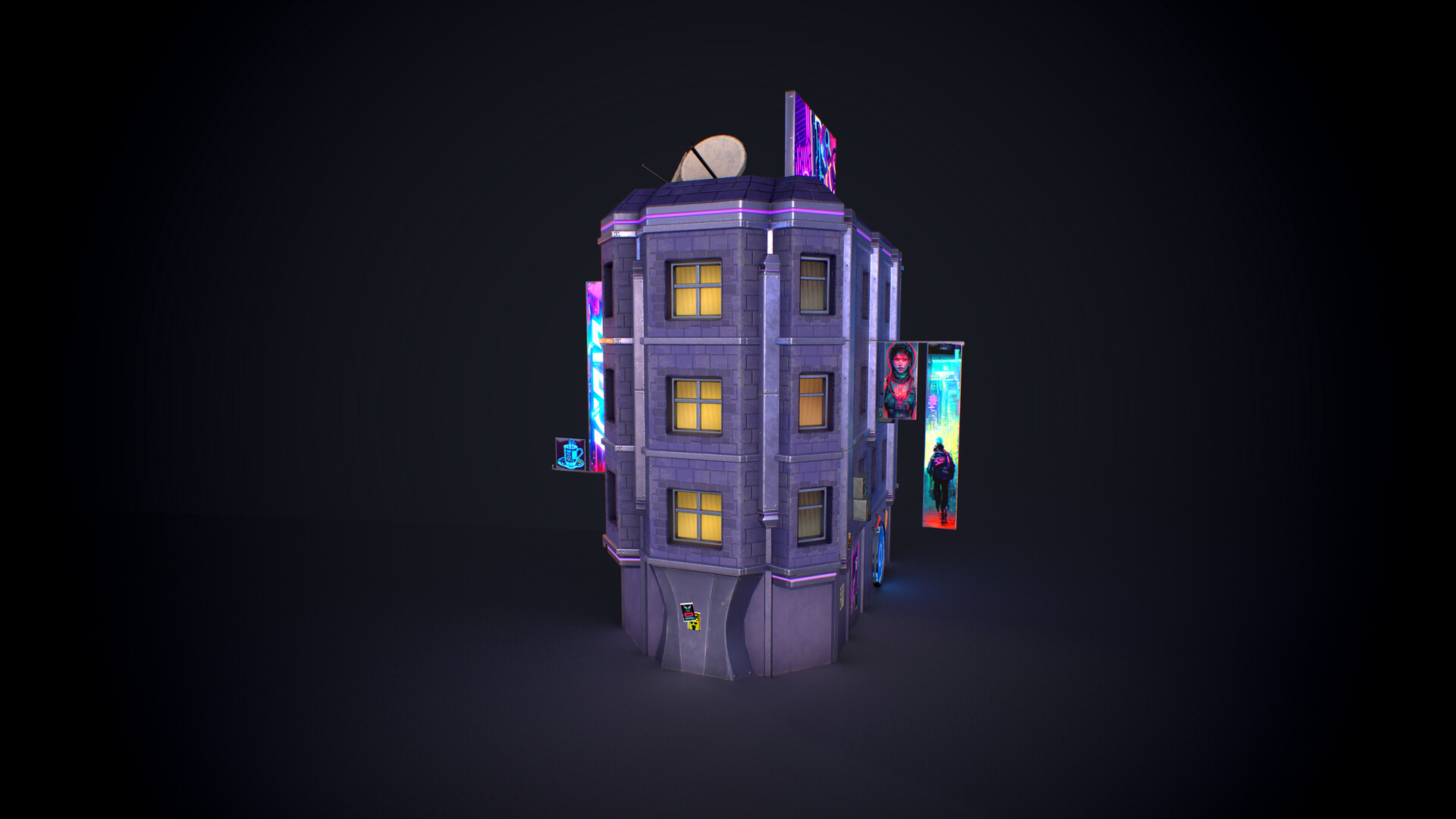 ArtStation - Cyberpunk building