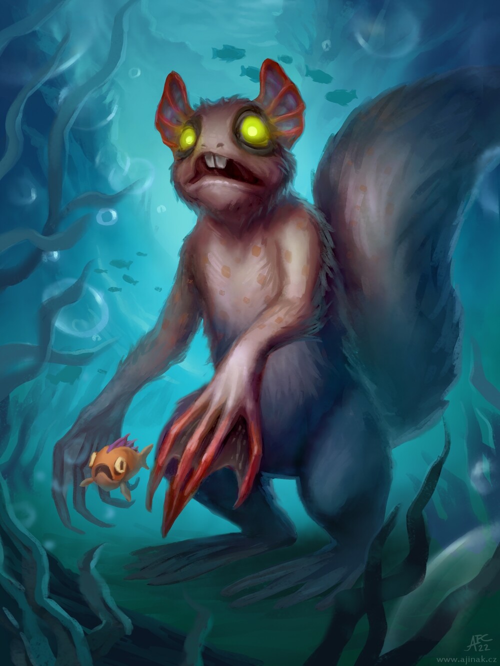 ArtStation - Underwater Squirrel, Yay!
