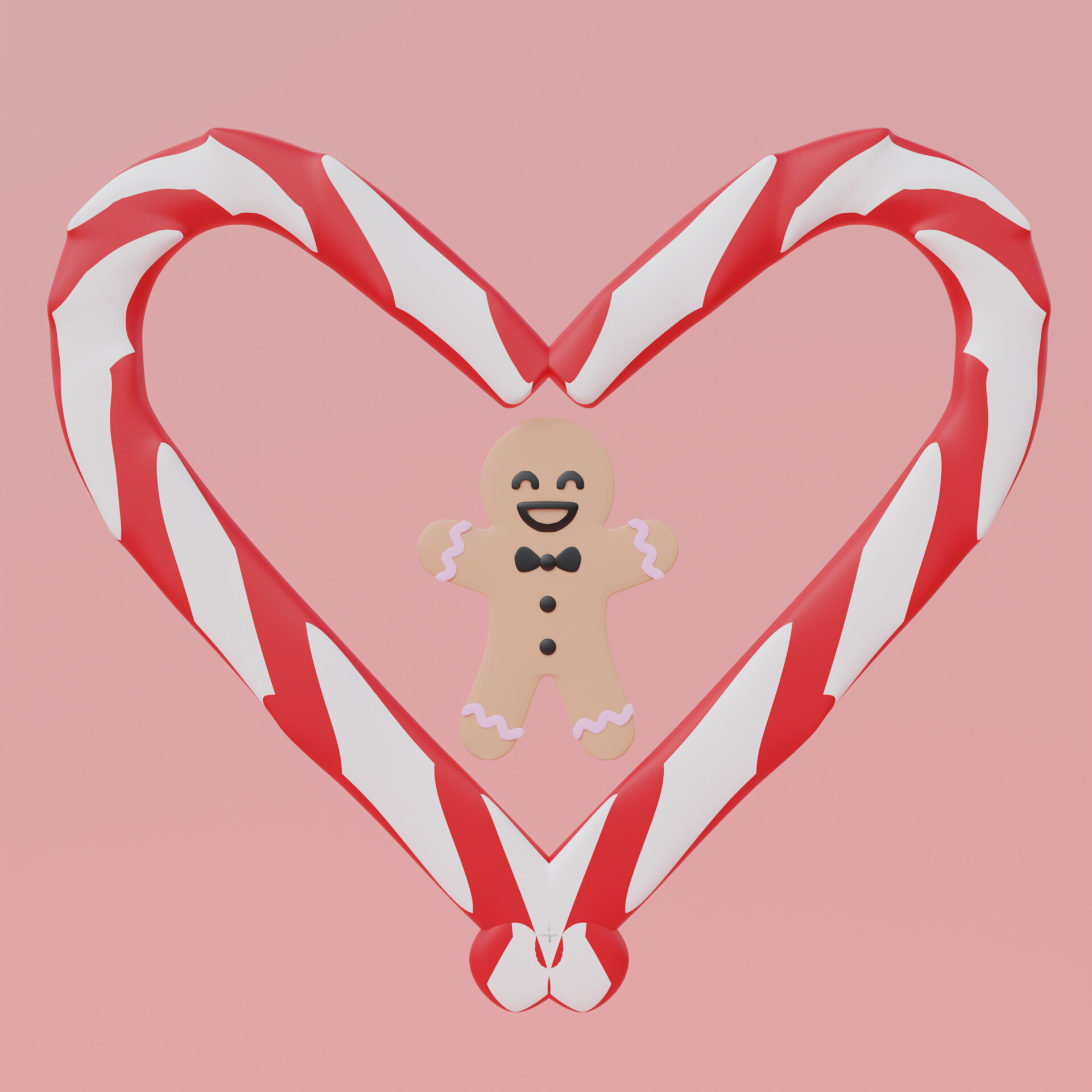 ArtStation - Candy Cane Gingerbread Man