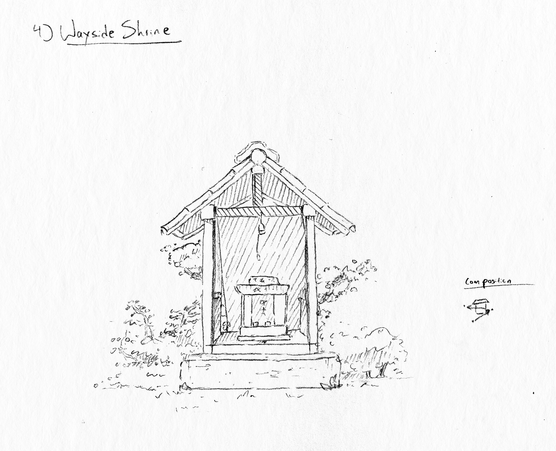 ArtStation - Wayside Shrine Sketch (Traditional)