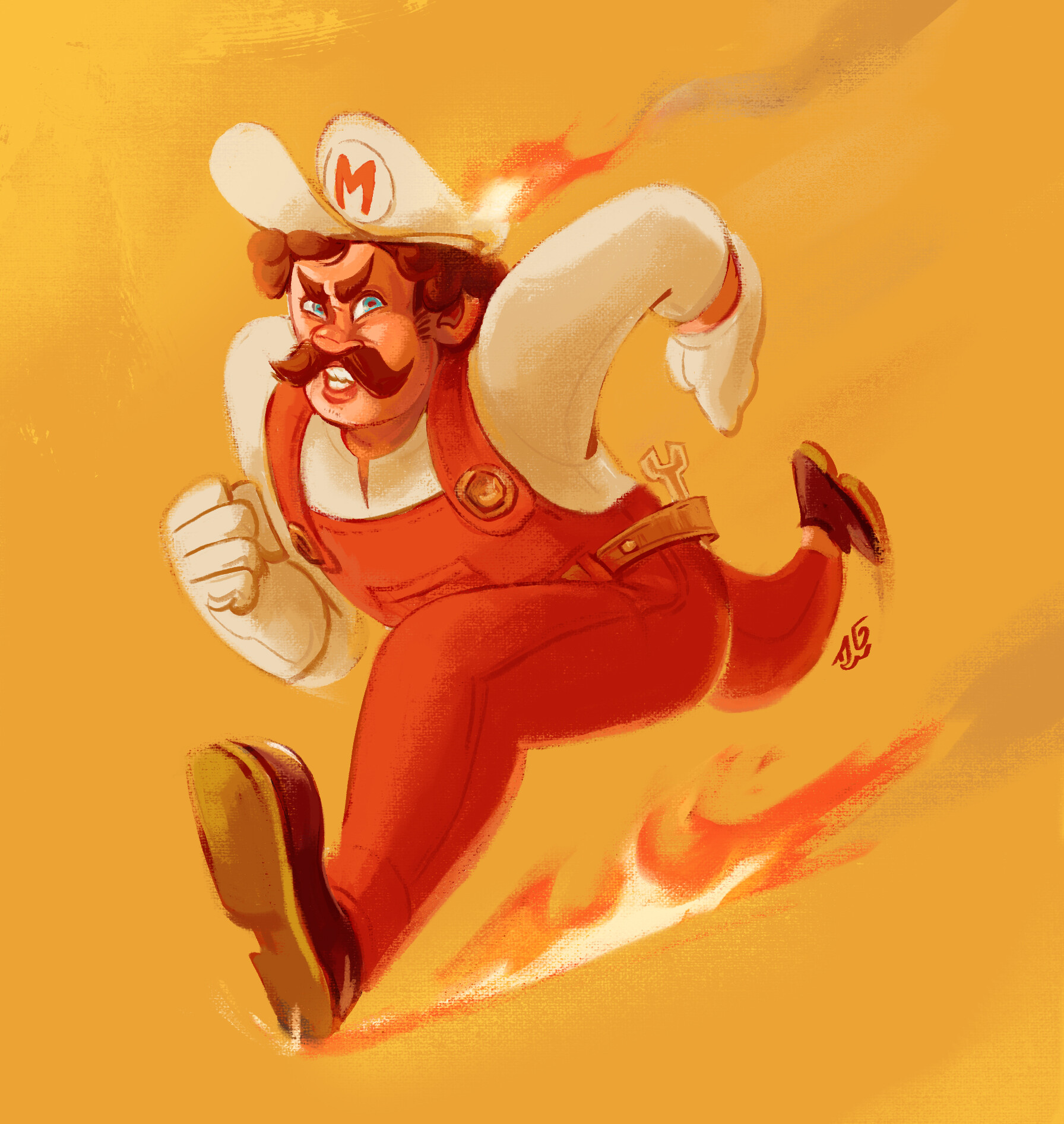 ArtStation - Mario on fire