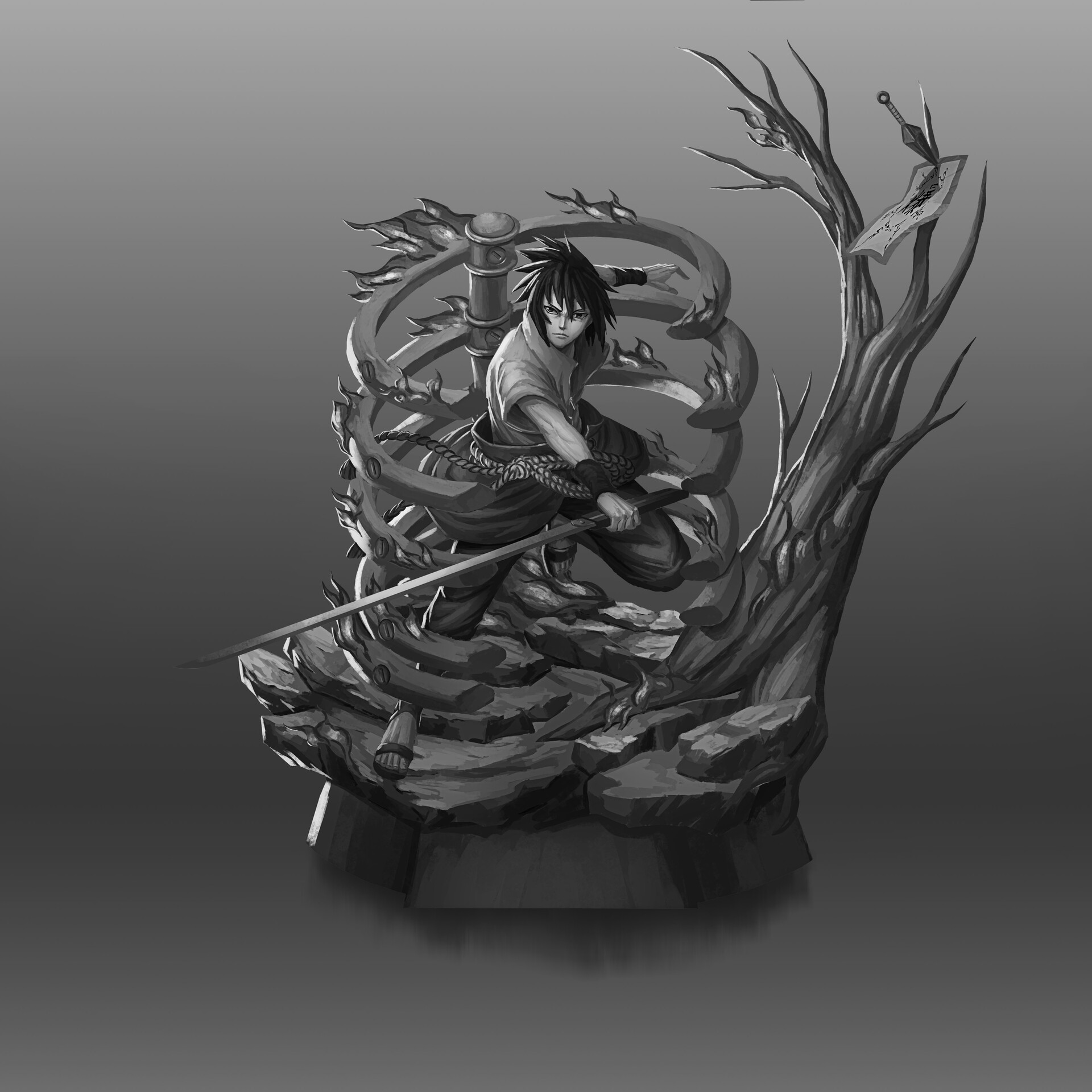 ArtStation - sasuke resins statue concept