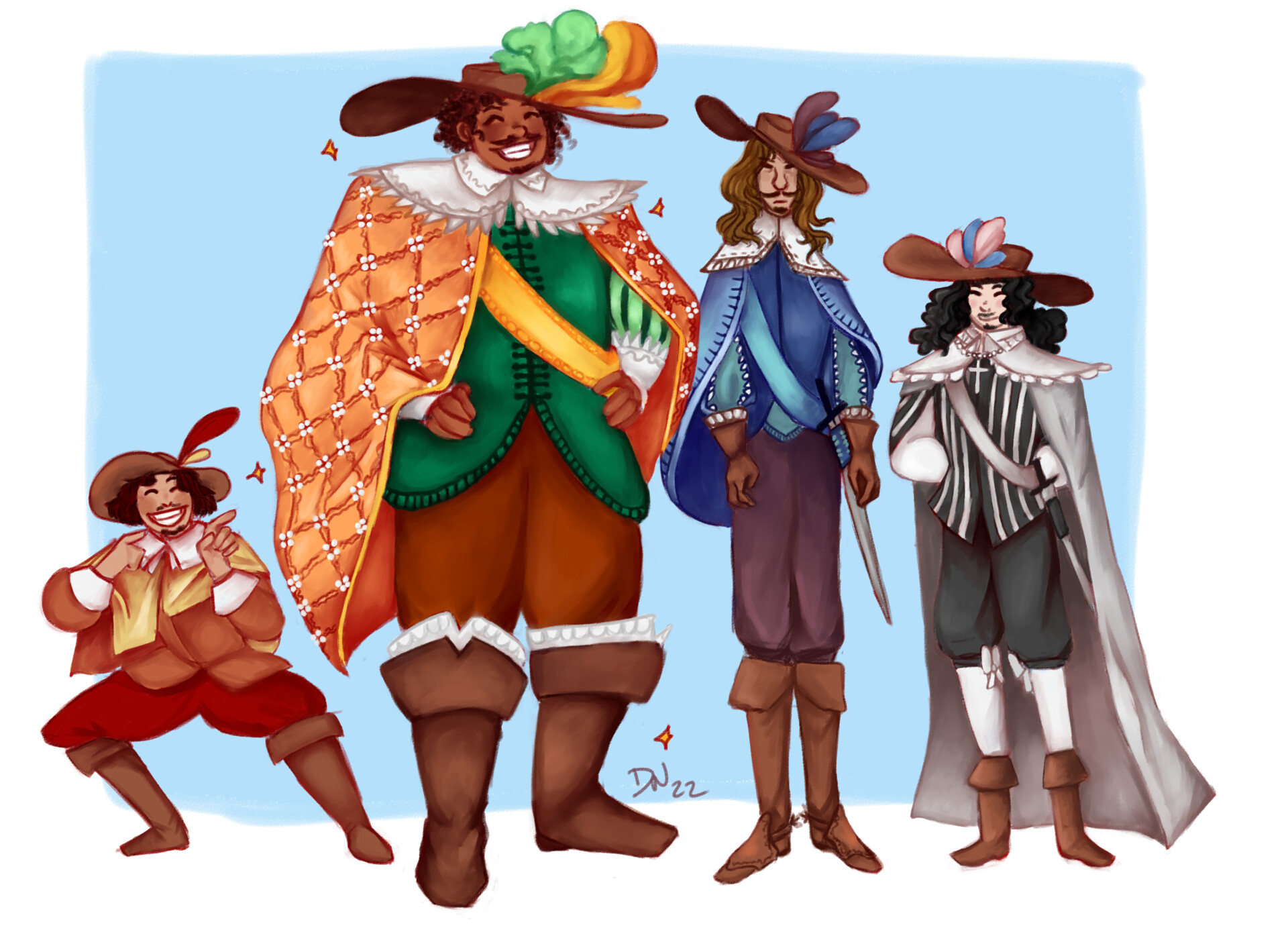 ArtStation - Digital Painting - The Three Musketeers (and d'Artagnan)