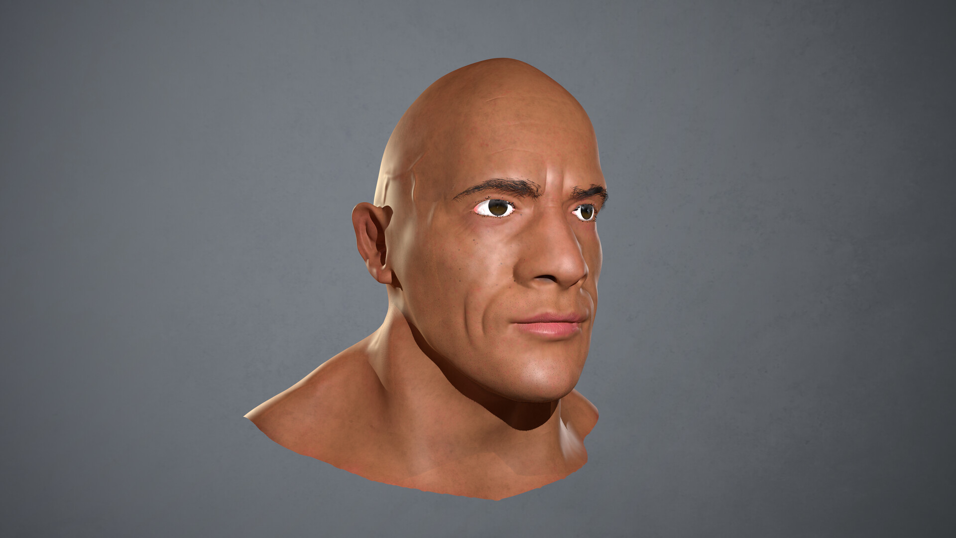 ArtStation - Face likeness practice of Dwayne Johnson