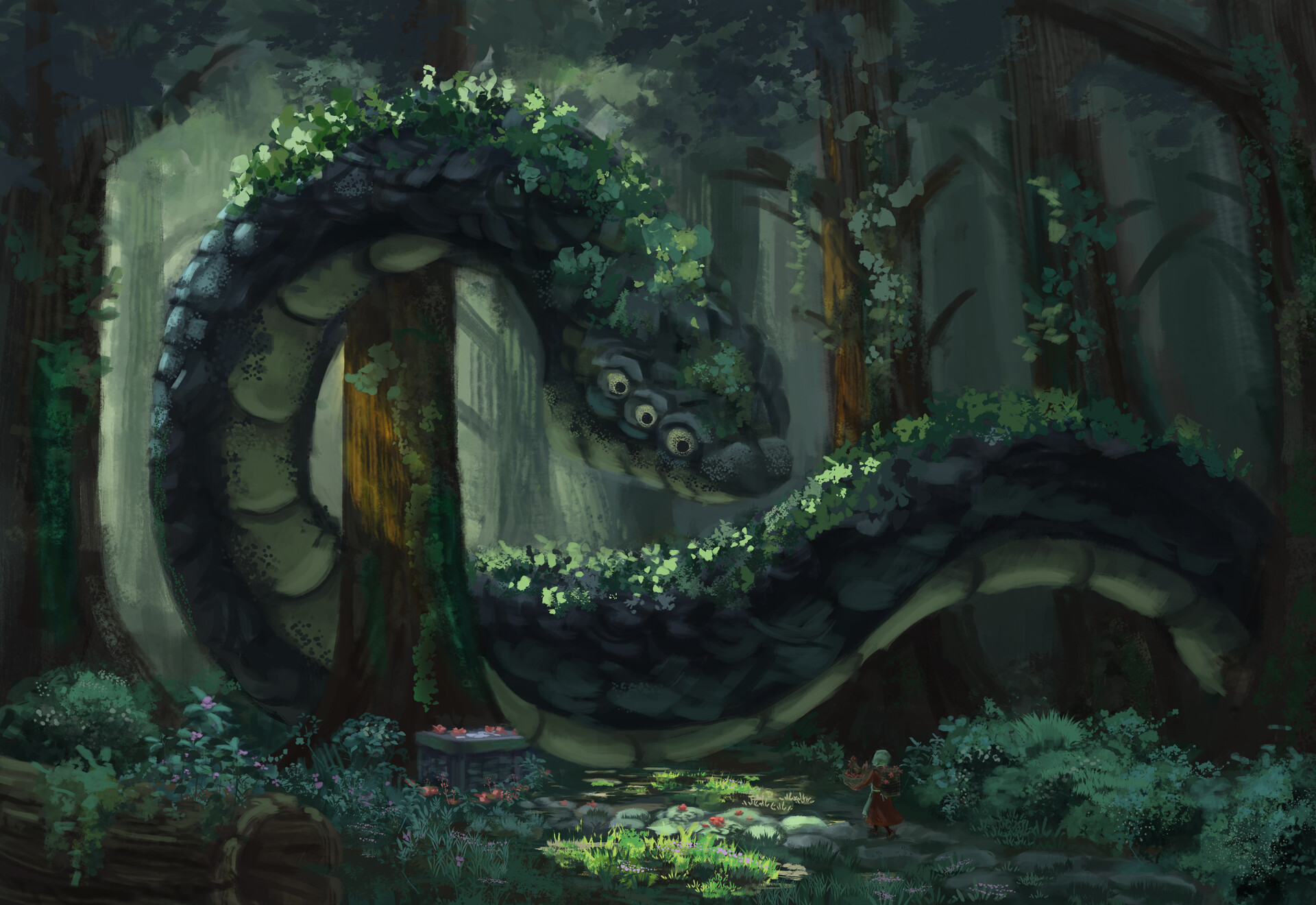 ArtStation - The Snake Forest God