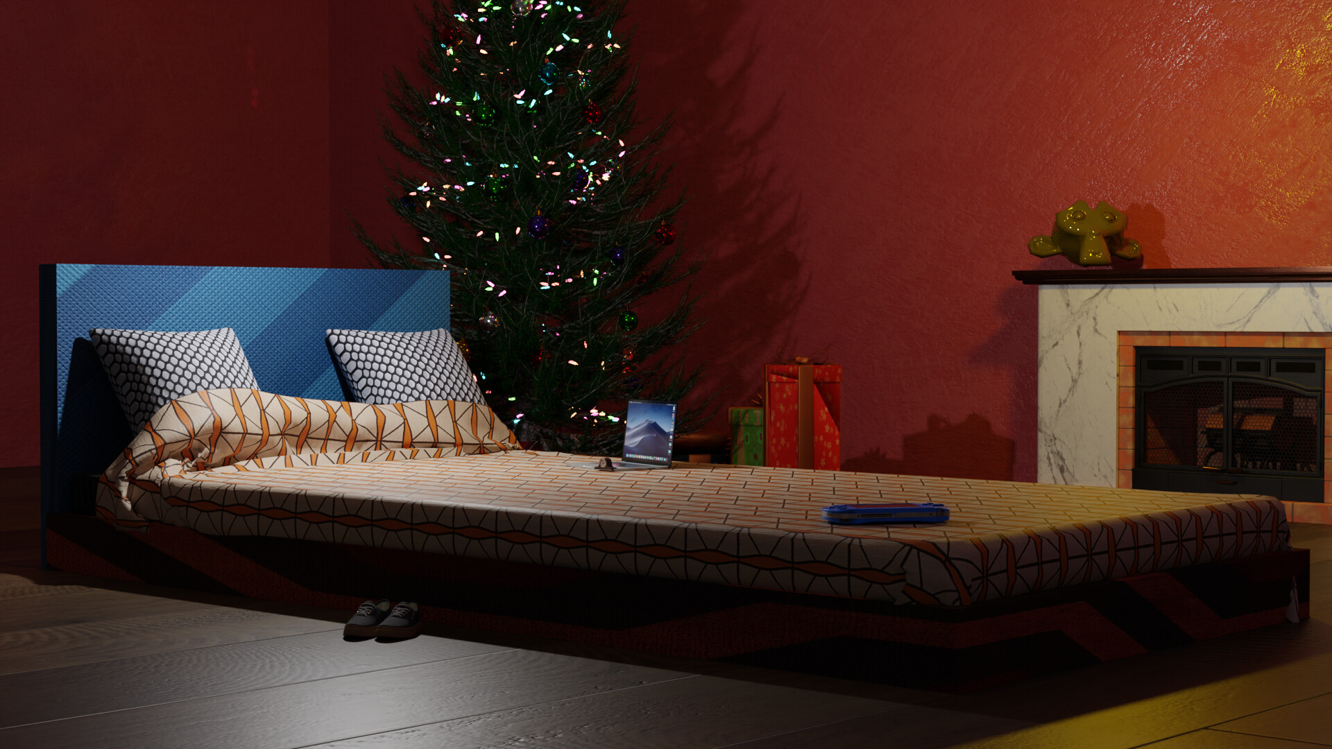 ArtStation - Christmas Room and Bed