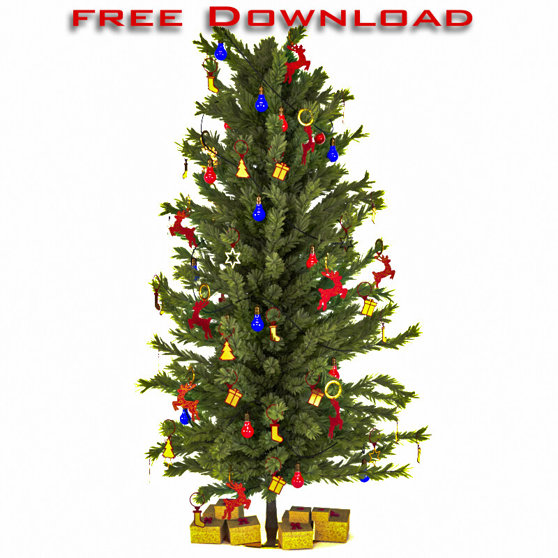 ArtStation - Free Decorated Christmas Tree