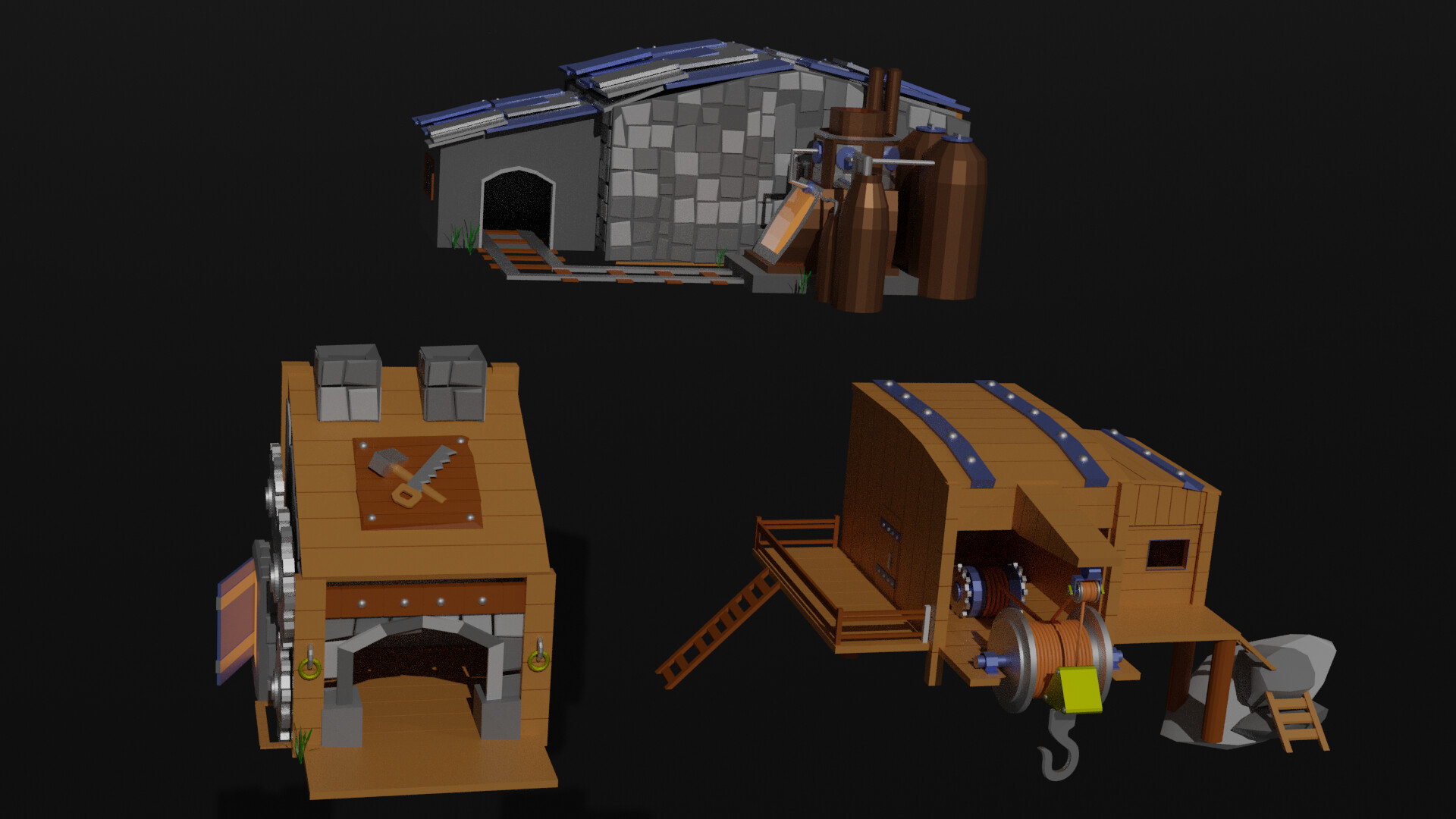 Mahmut Aksoy - low poly mining area