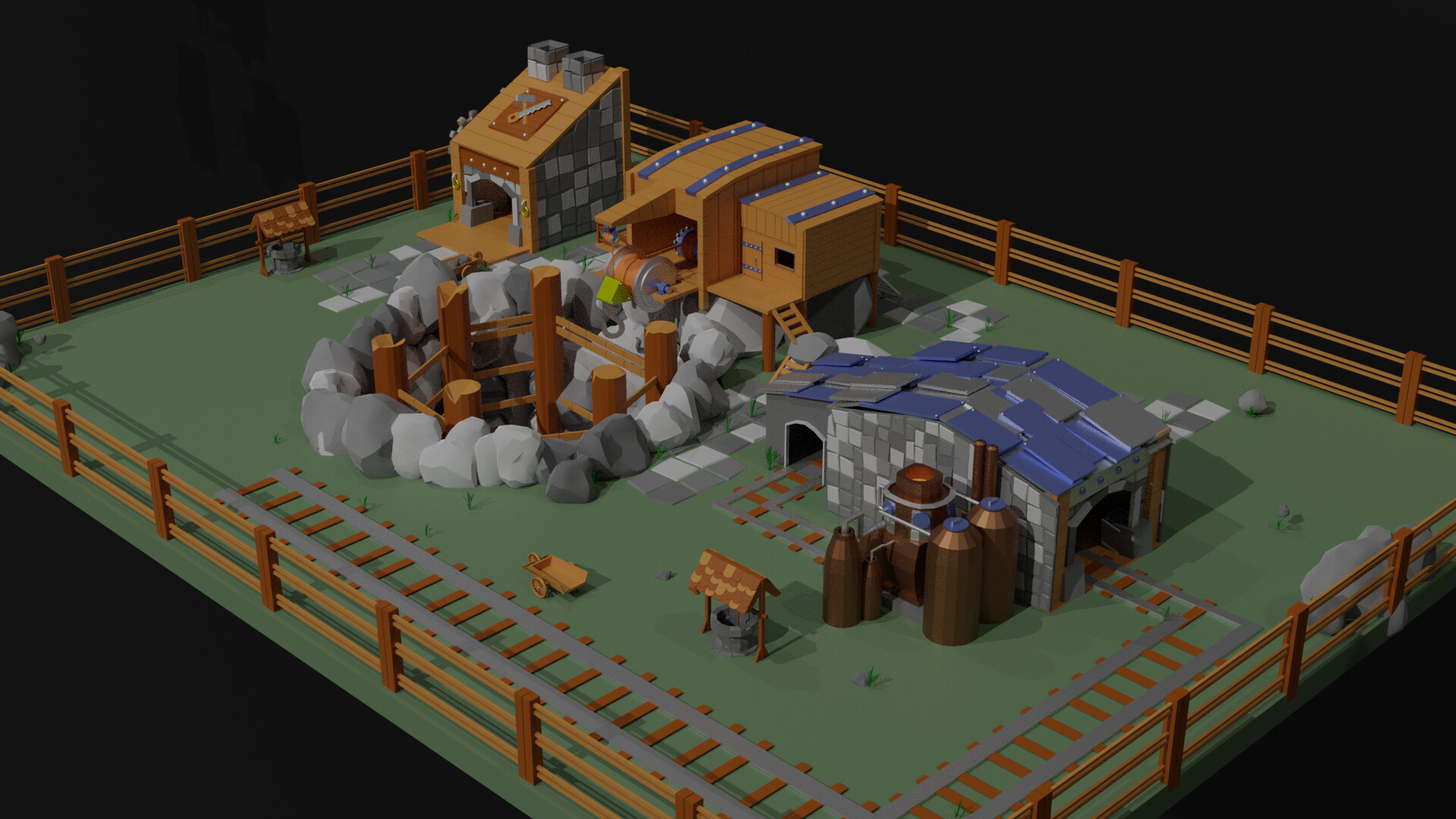 Mahmut Aksoy - low poly mining area