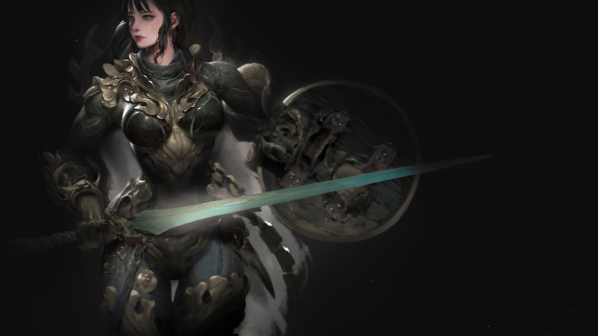 ArtStation - a black-haired warrior