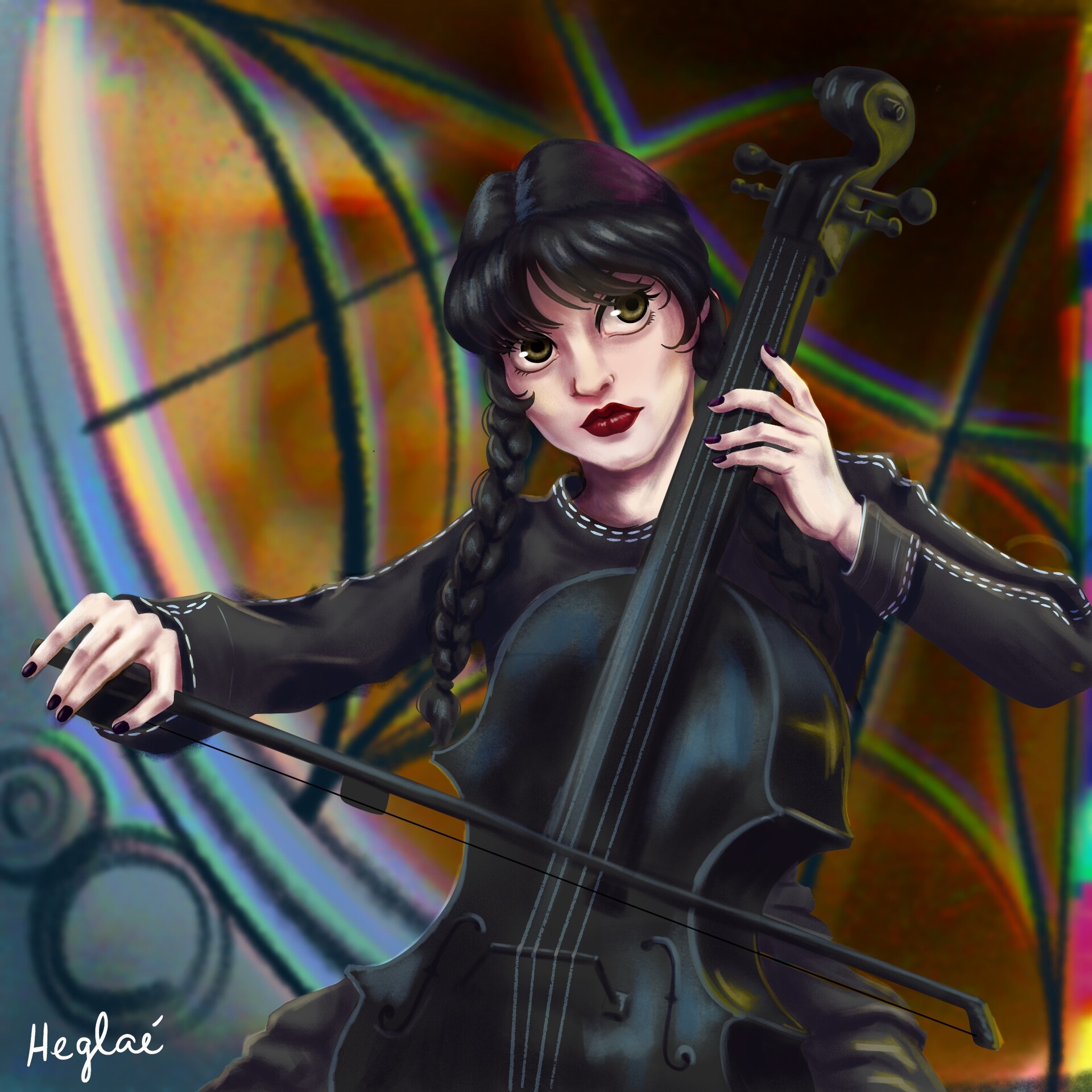 ArtStation - Wednesday Addams and Cello