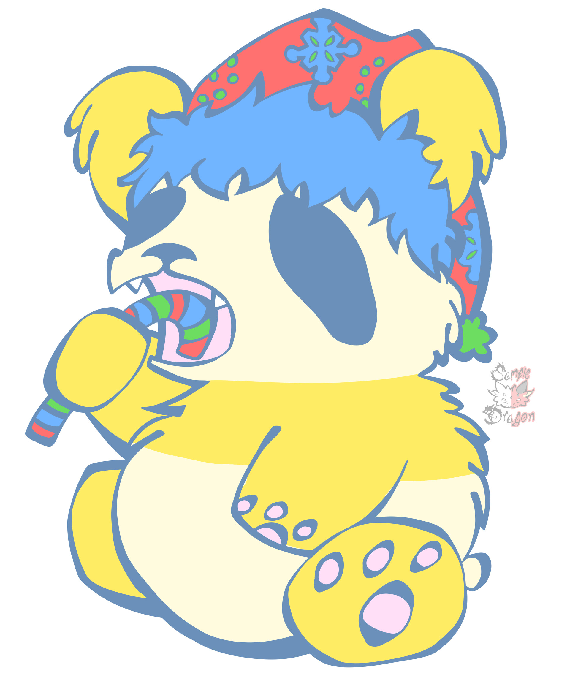 ArtStation - Christmas Panda Coloring Page Free2Use