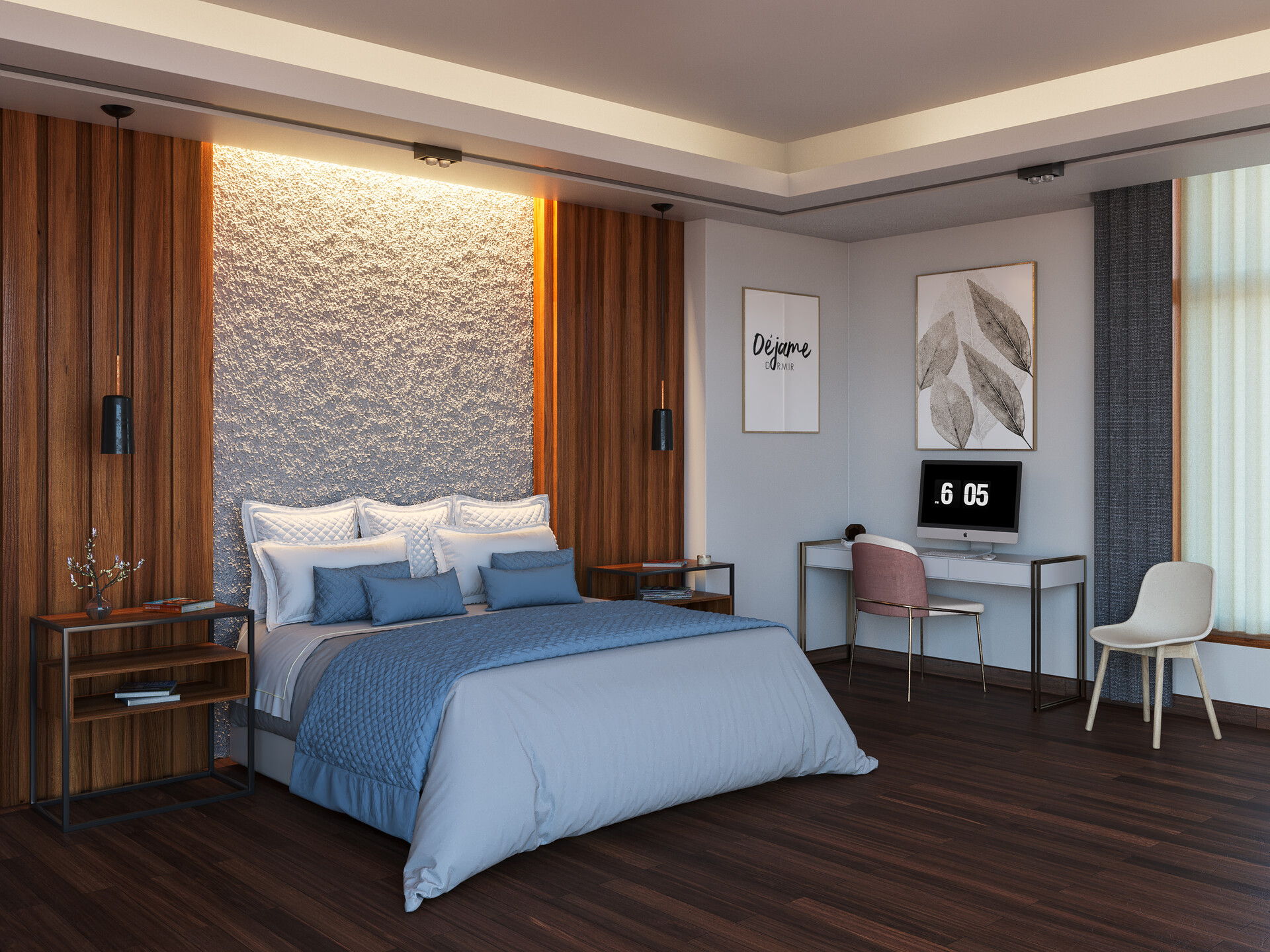ArtStation - Master bedroom with desktop