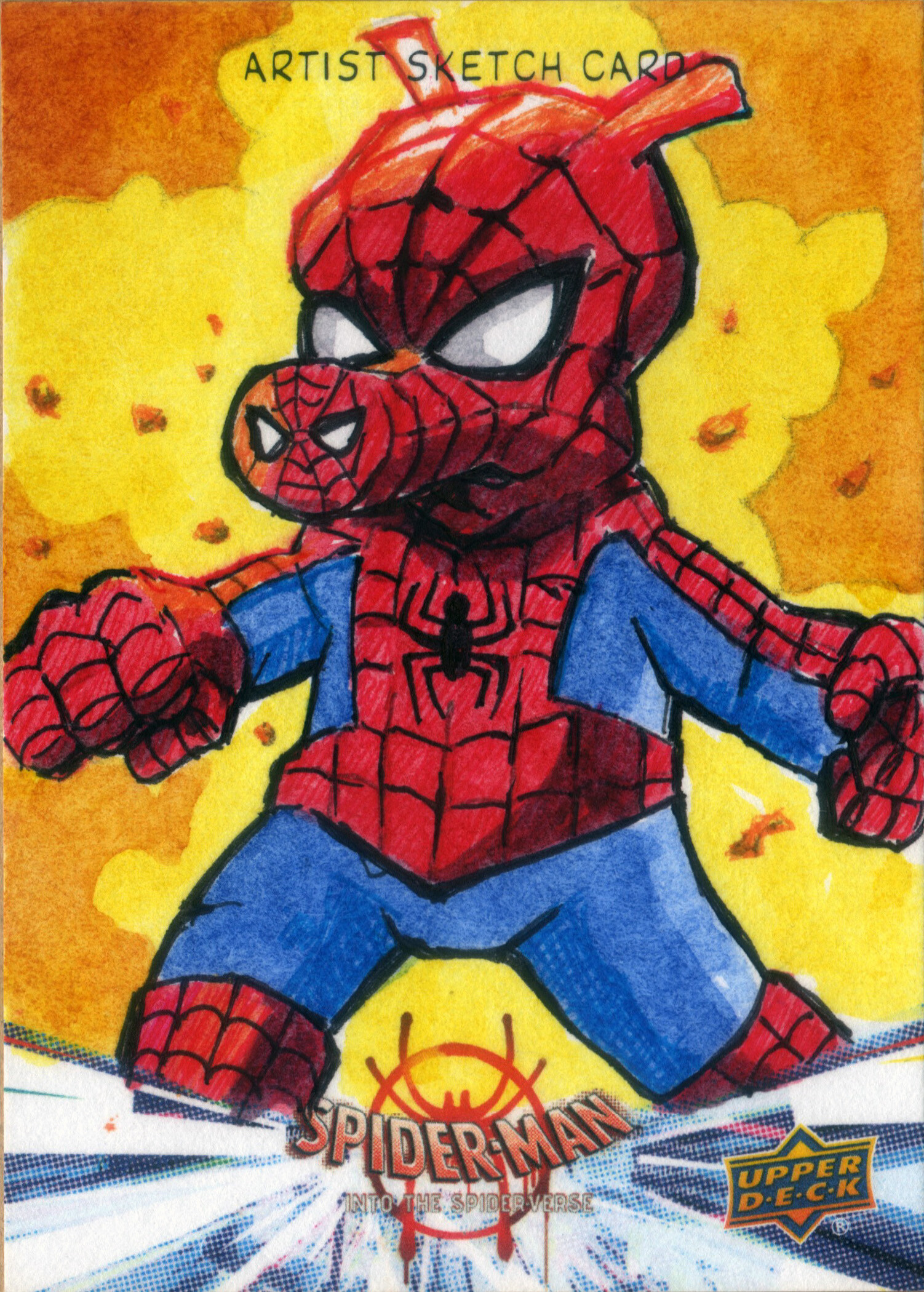 Dan Viloria - Official Spider-Ham Artist Sketch card for UpperDeck