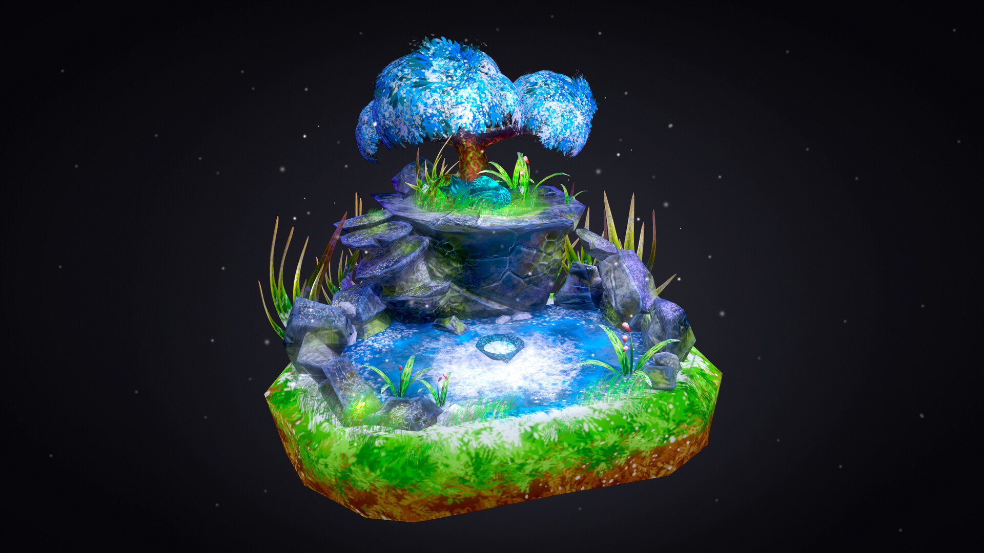 ArtStation - Stylized winter pond