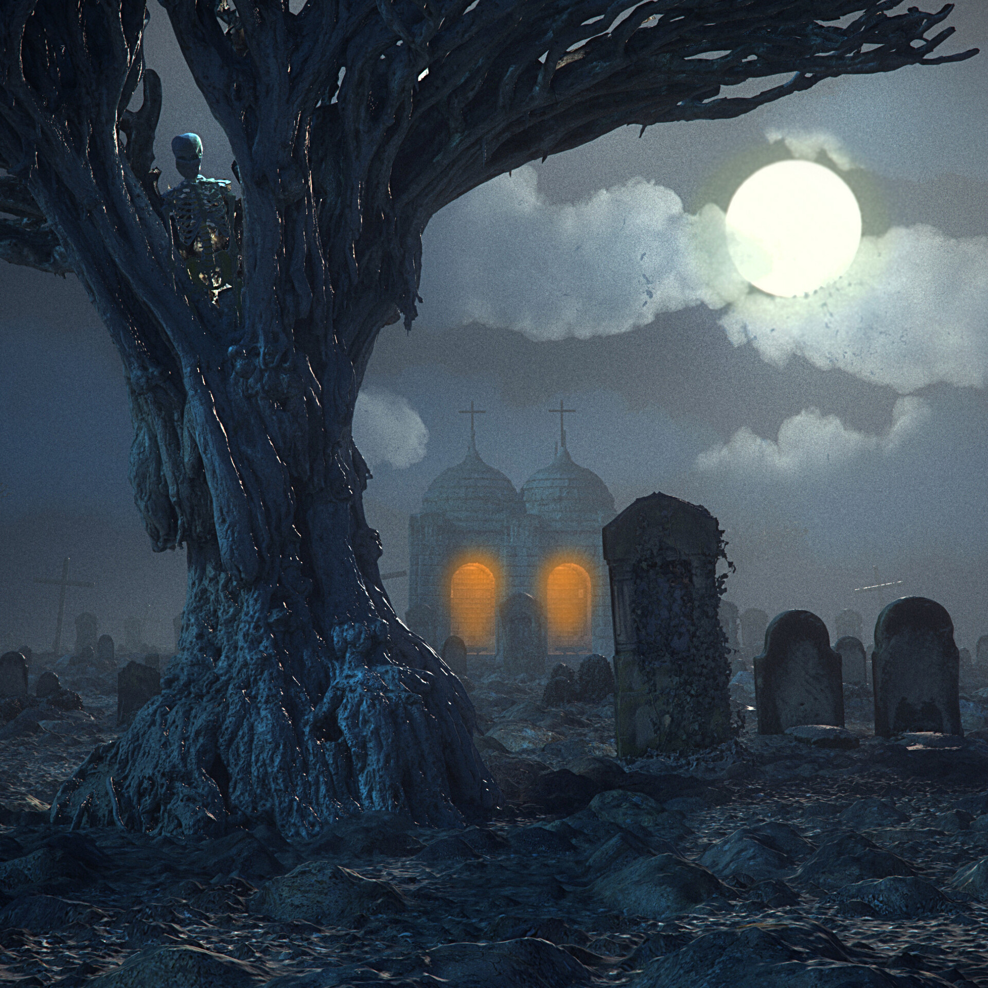 ArtStation - Haunted Cemetery