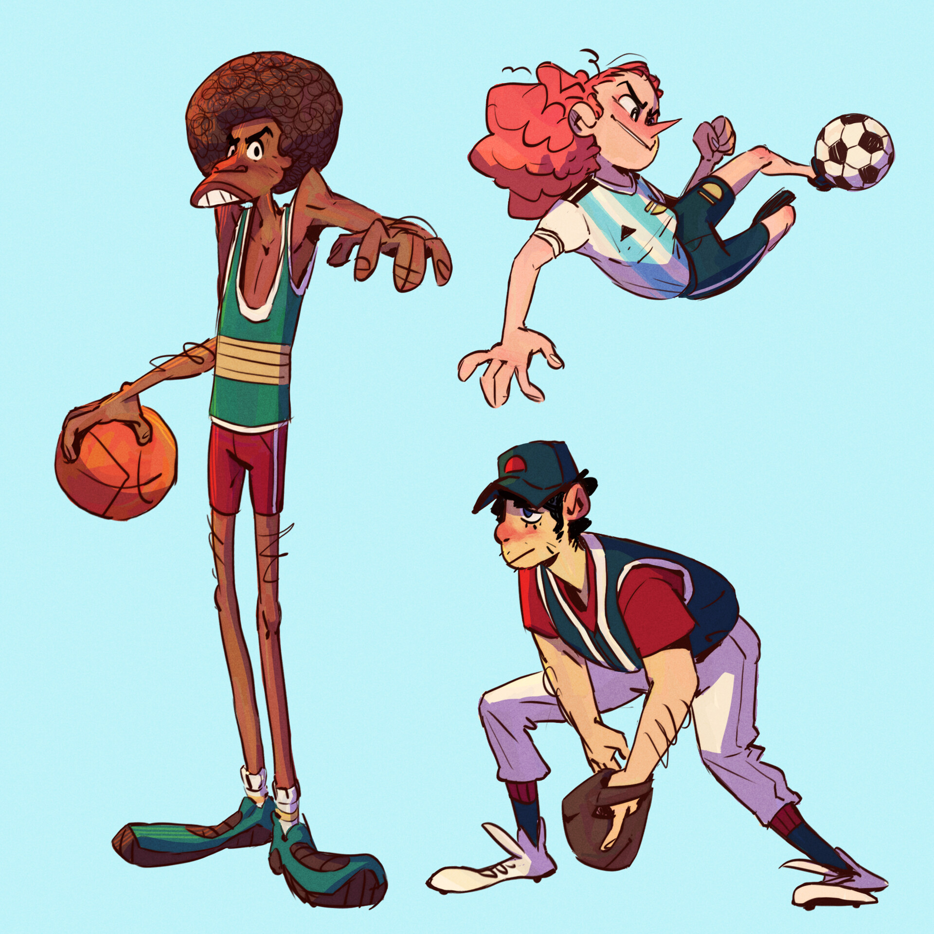 ArtStation - Top sports character sketches