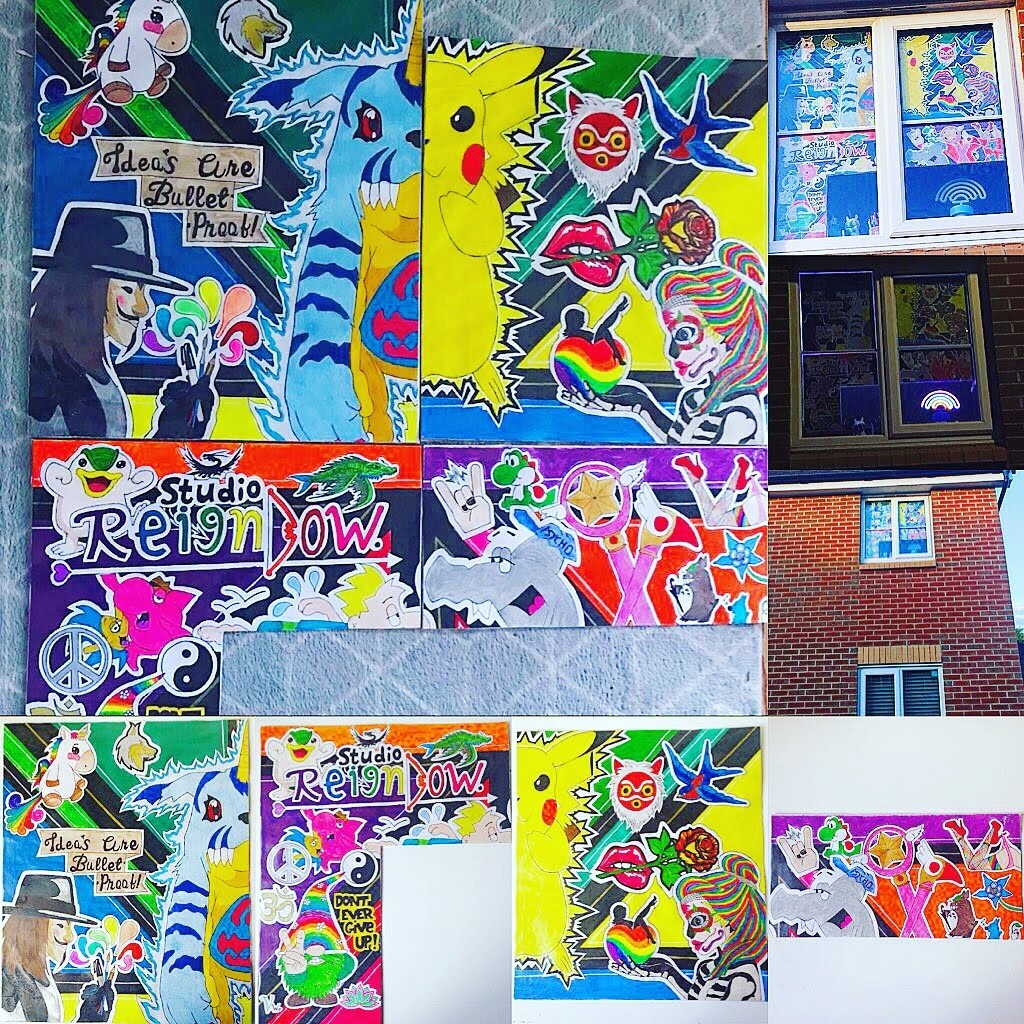 Vermillion Wolf - Studio Reignbows window art.