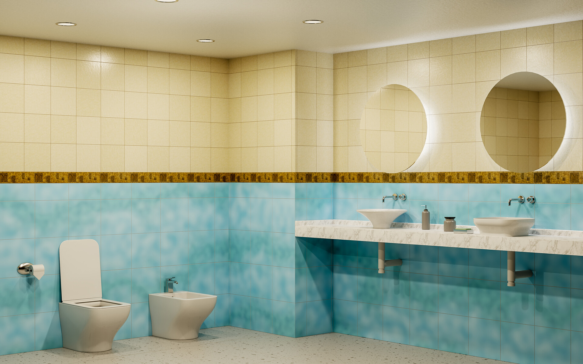 ArtStation - Bathroom toilets and stuff