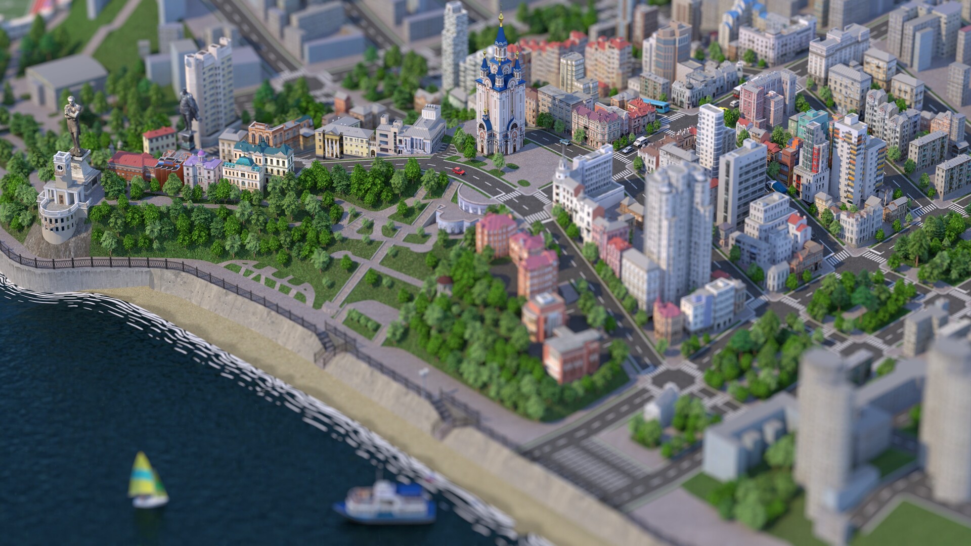 ArtStation - 3d map of the stylized city of Khabarovsk