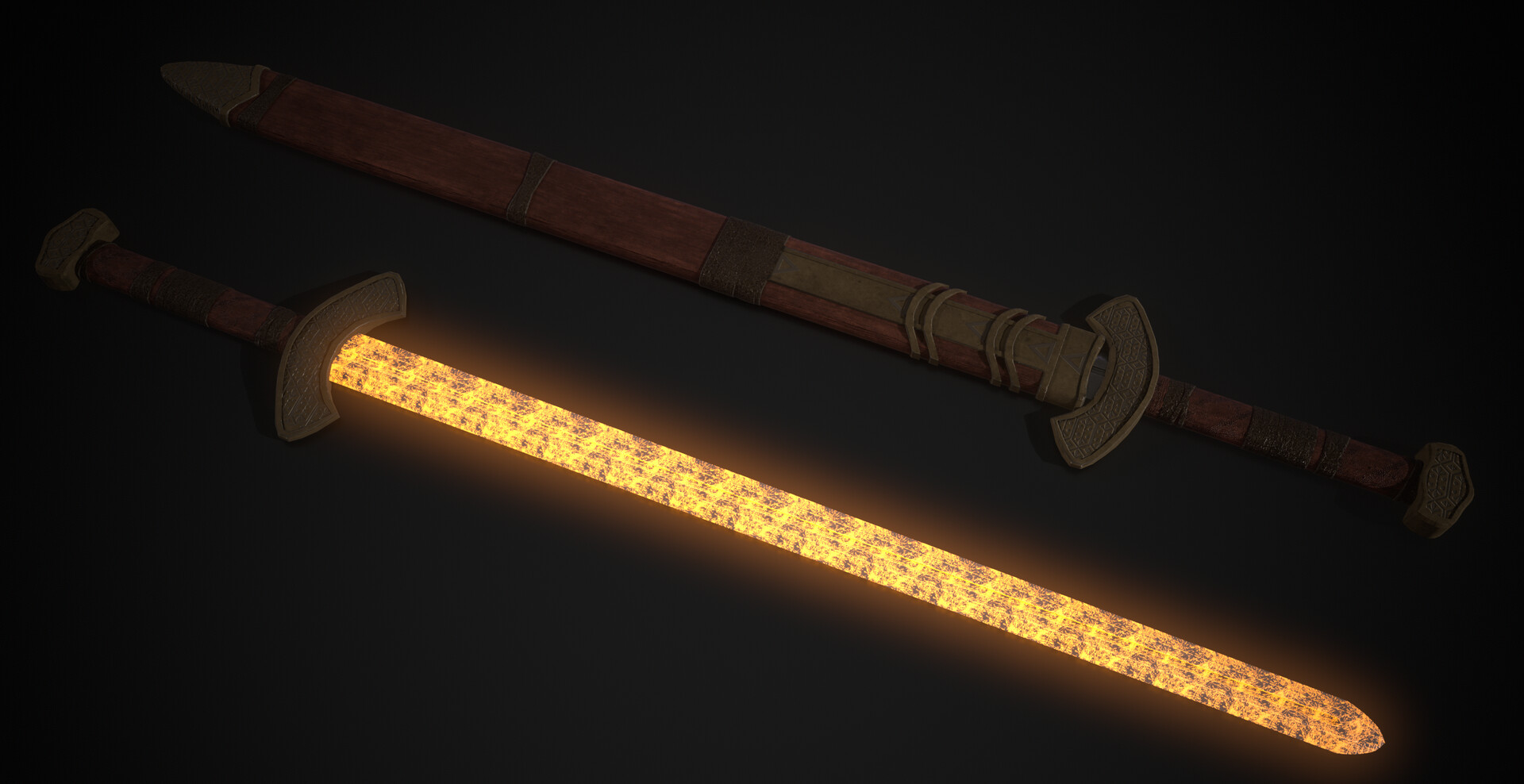 ArtStation - Sheathed Acacia Wooden Sword