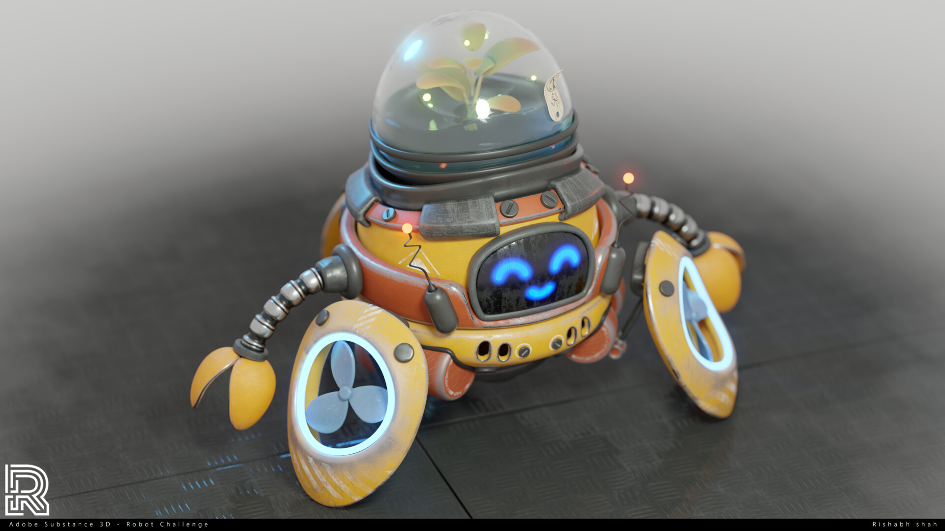 Rishabh Shah - PLANT_i // Adobe Substance 3D - Robot Challenge