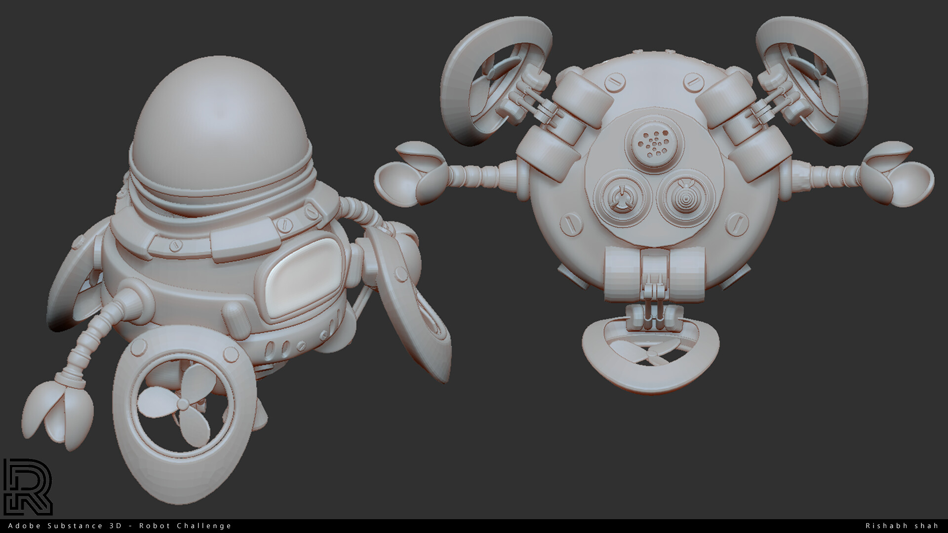 Rishabh Shah - PLANT_i // Adobe Substance 3D - Robot Challenge