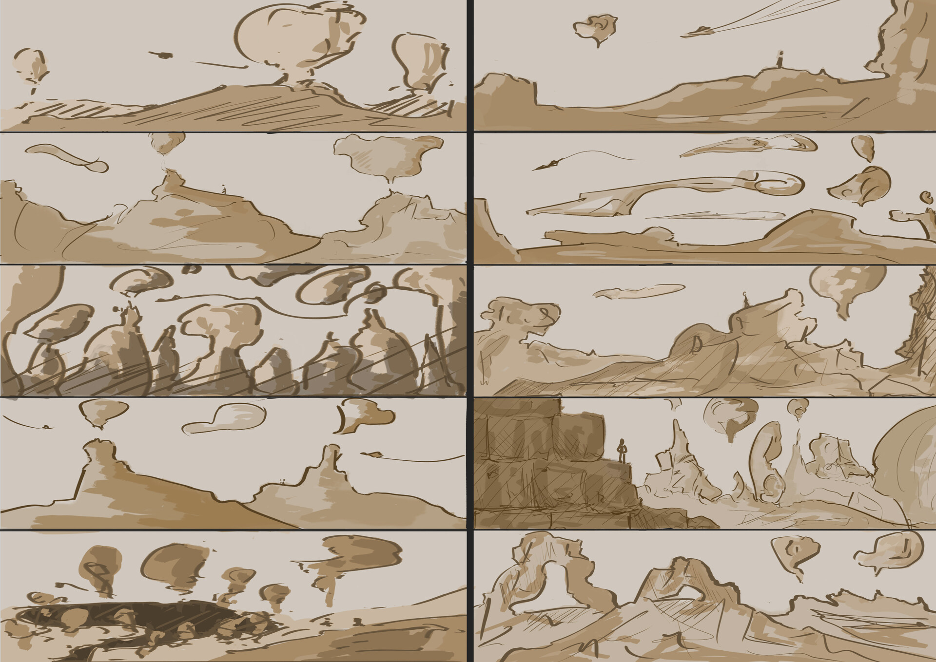 ArtStation - Rough environment sketches