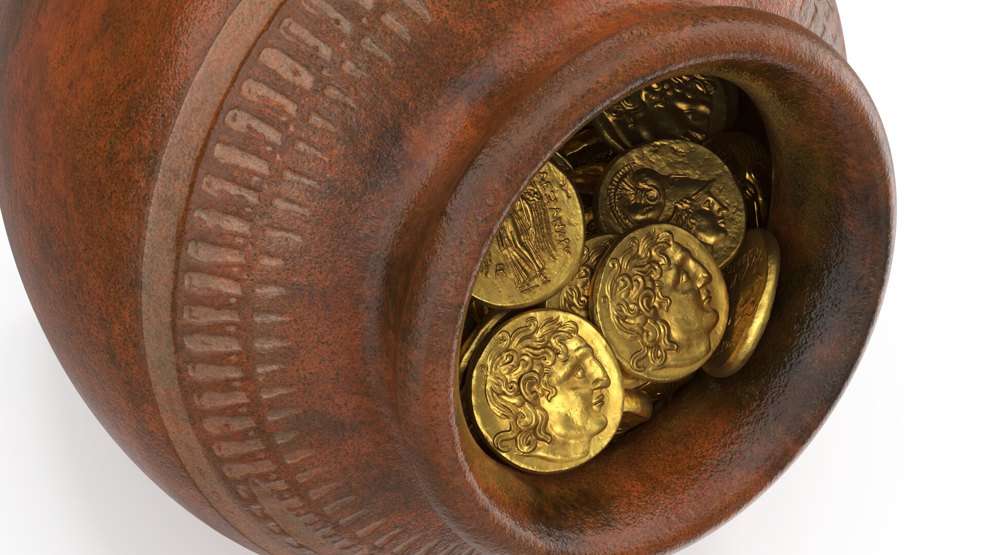 Old Gold Coins Pot