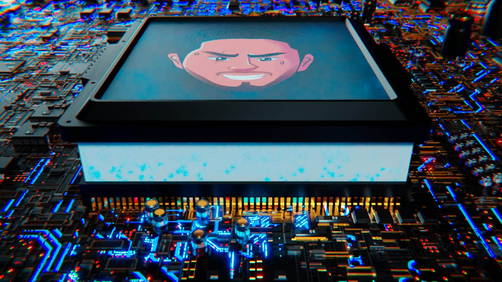 RIOTECH Animations - Sci Fi Motherboard Chip Design