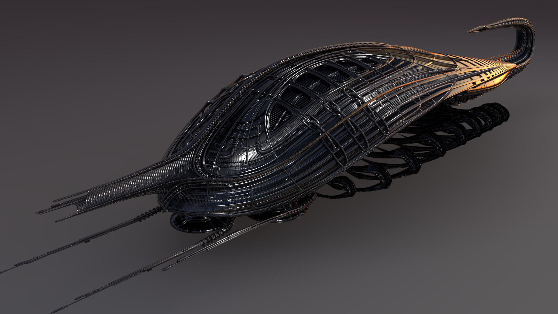 ArtStation - Alien Universe Parasite ship Concept..