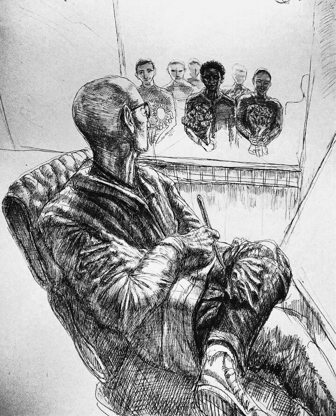 ArtStation - Kim Jung Gi Tribute|Inktober day 6: flowers