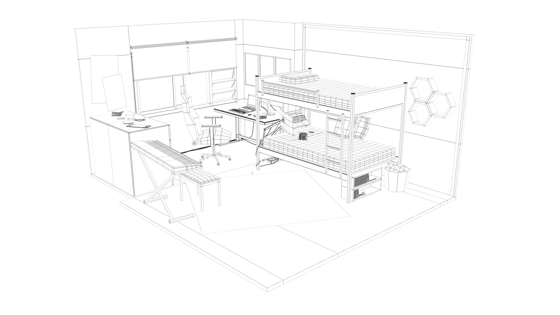 ArtStation - 3D Diorama but Wireframe