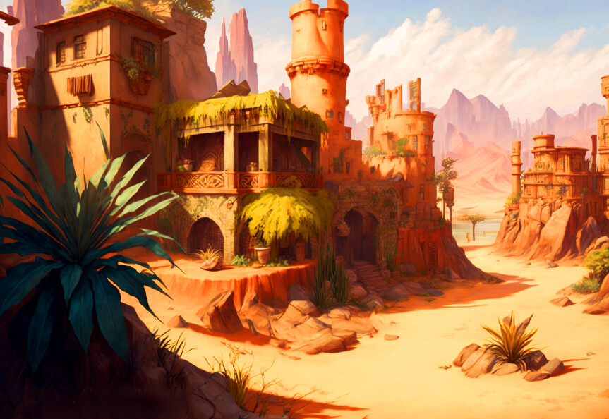 ArtStation - Stylized Desert Towns