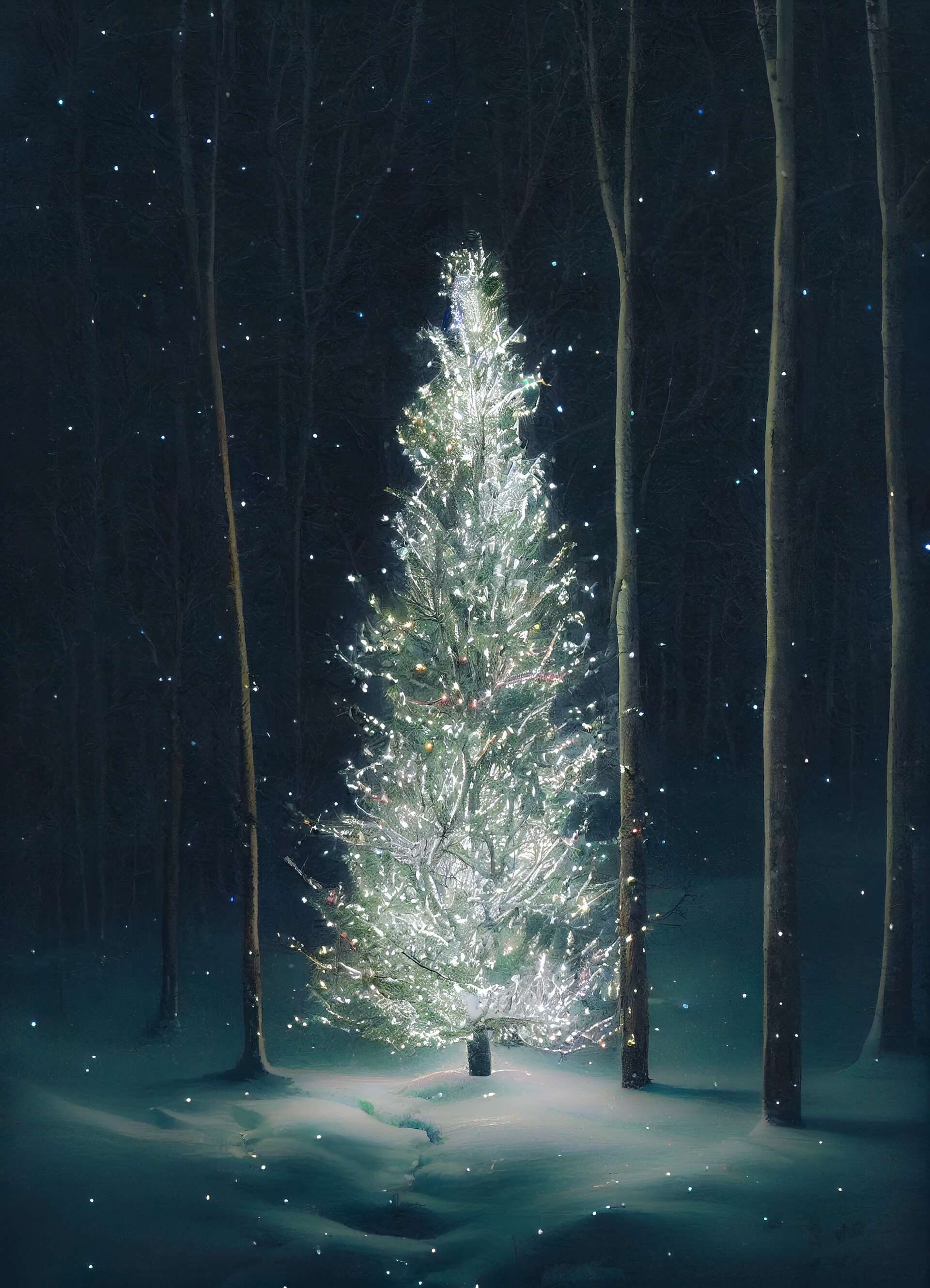 ArtStation - Winter Tree in the Forest