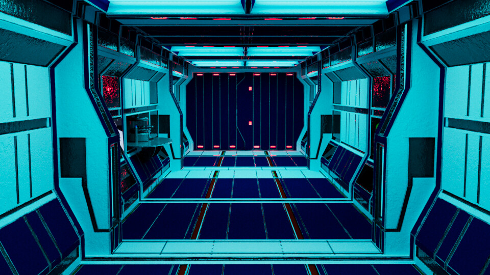 ArtStation - Modular built Sci-Fi hallway