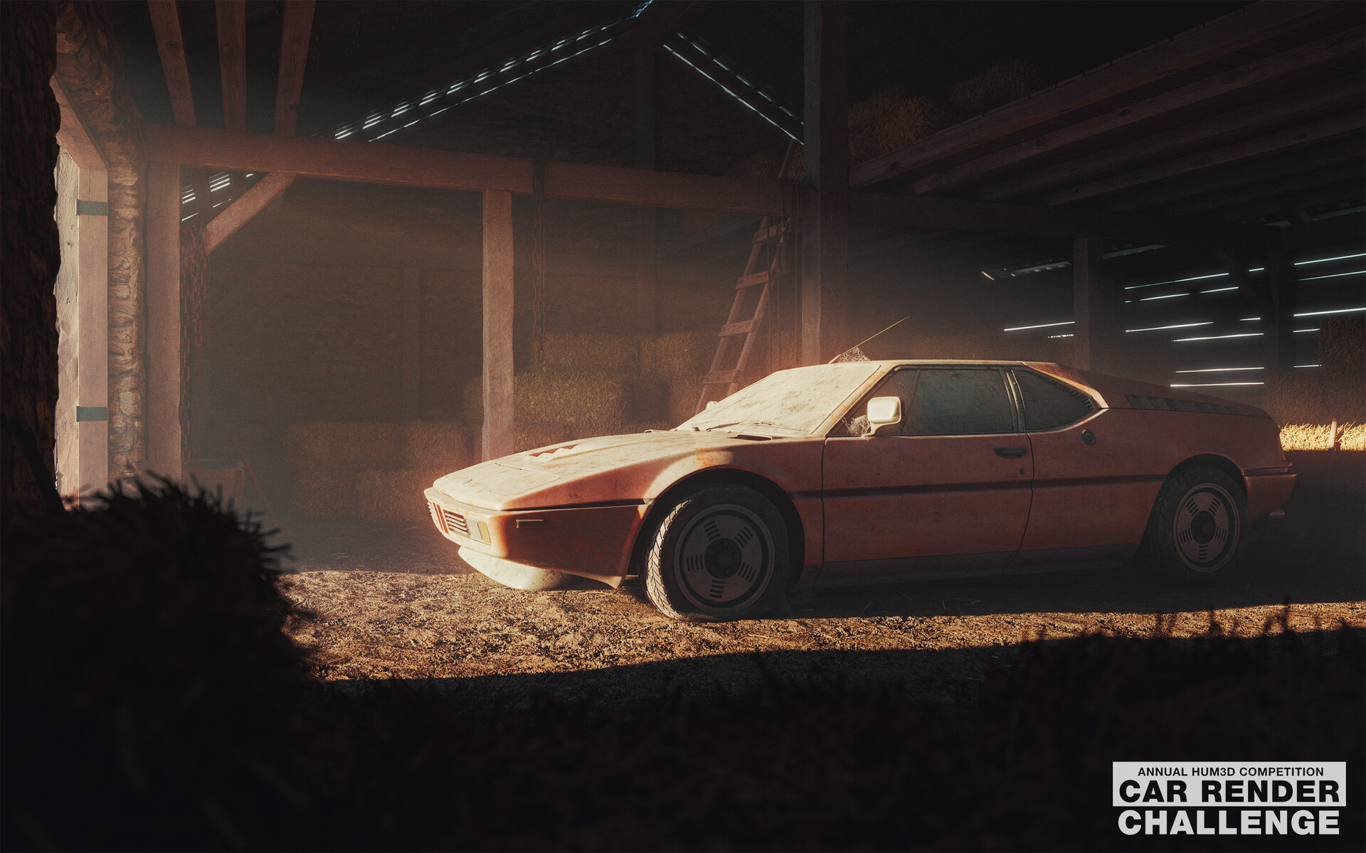 ArtStation - Barn find - Hum3D Car Render Challenge 2022 entry