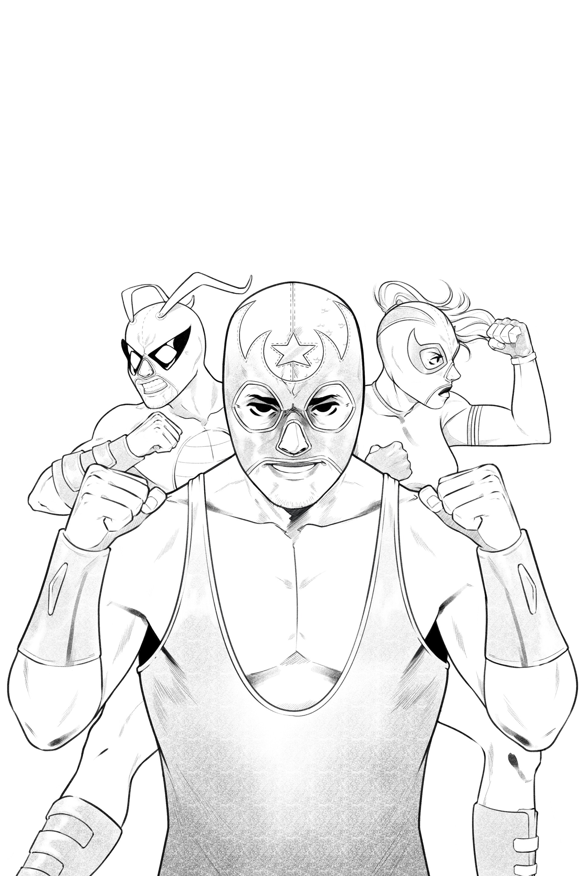 mucha lucha coloring pages