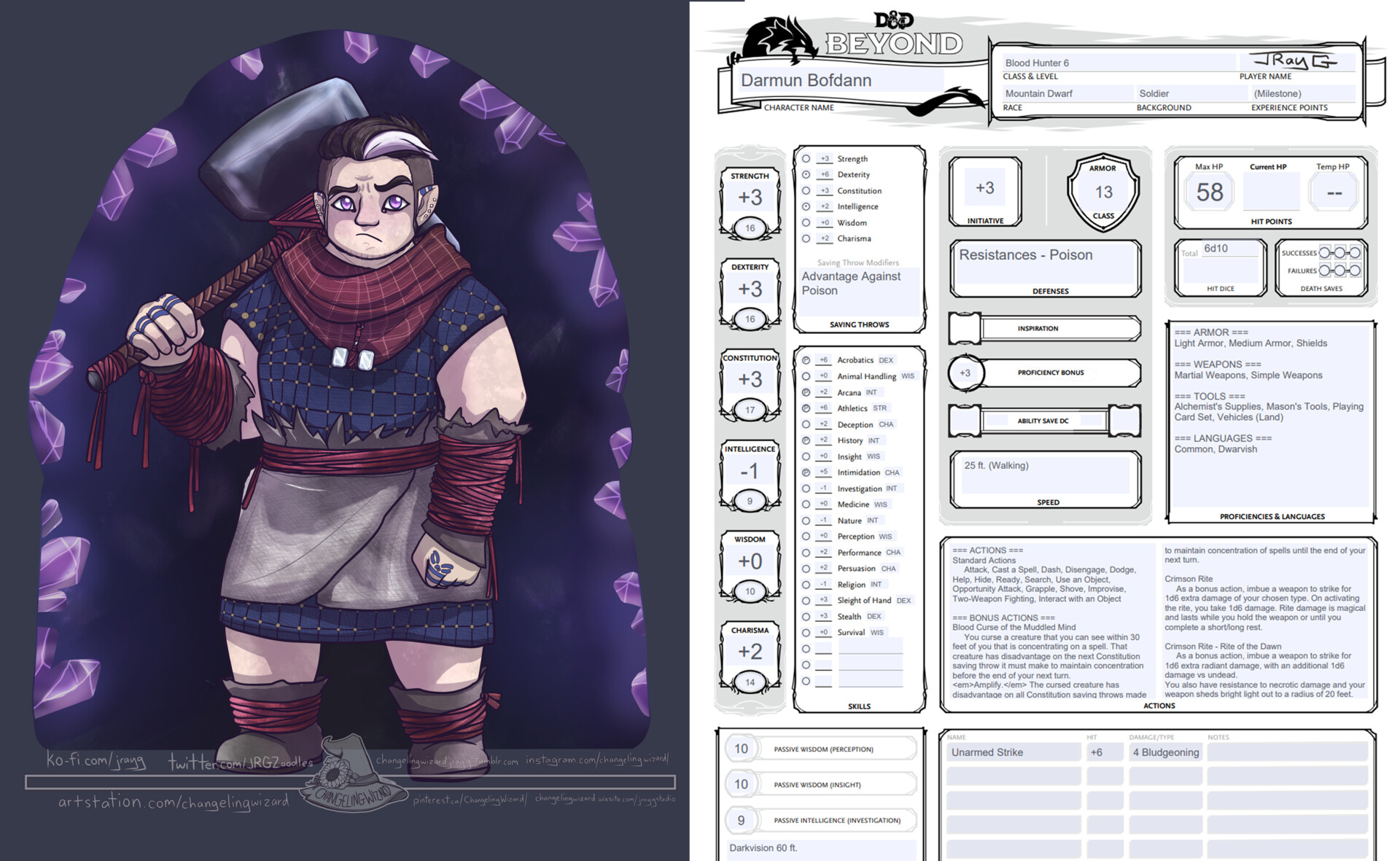 ArtStation - D&D Randomizer OC 22 - Darmun Bofdann