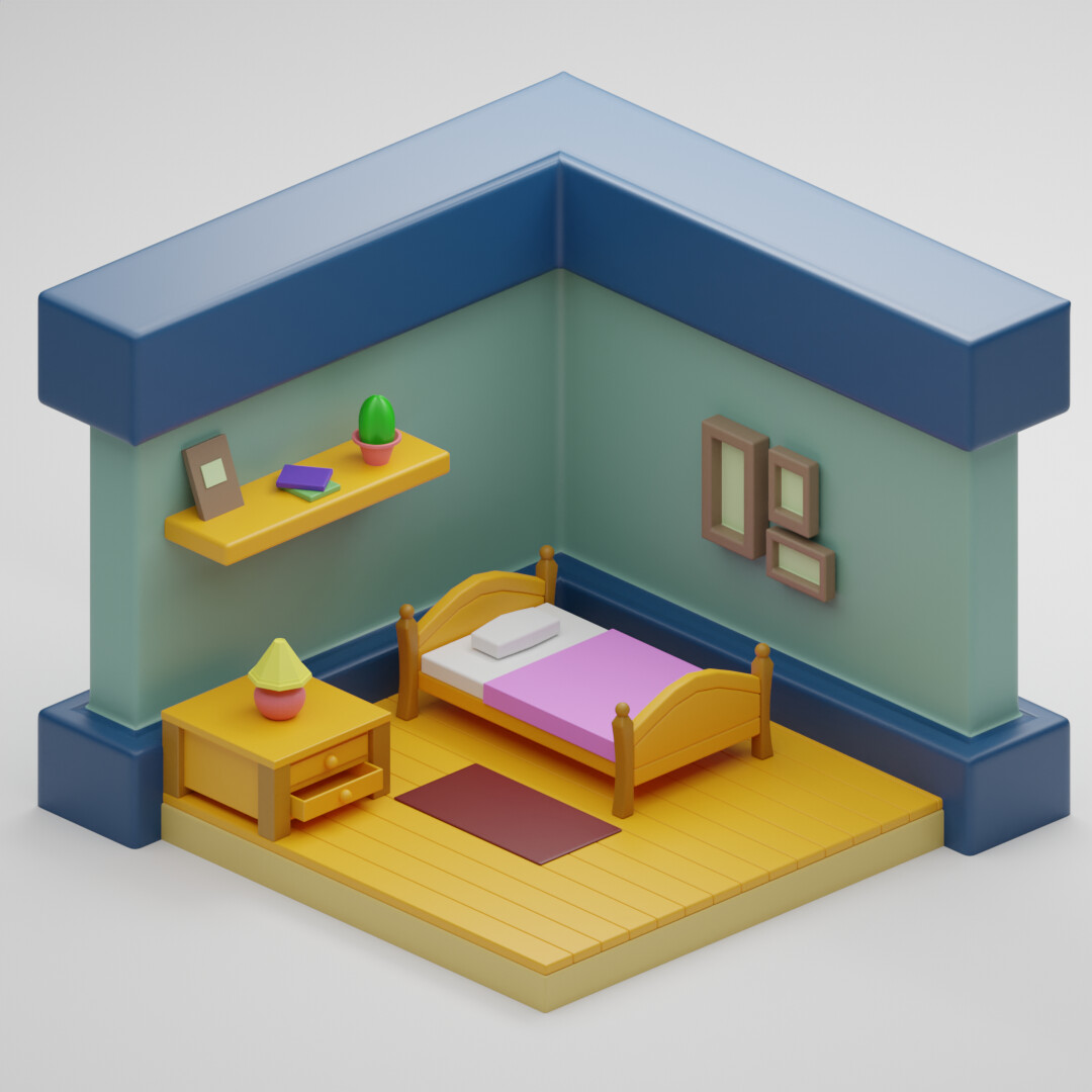 ArtStation - Isometric Bedroom