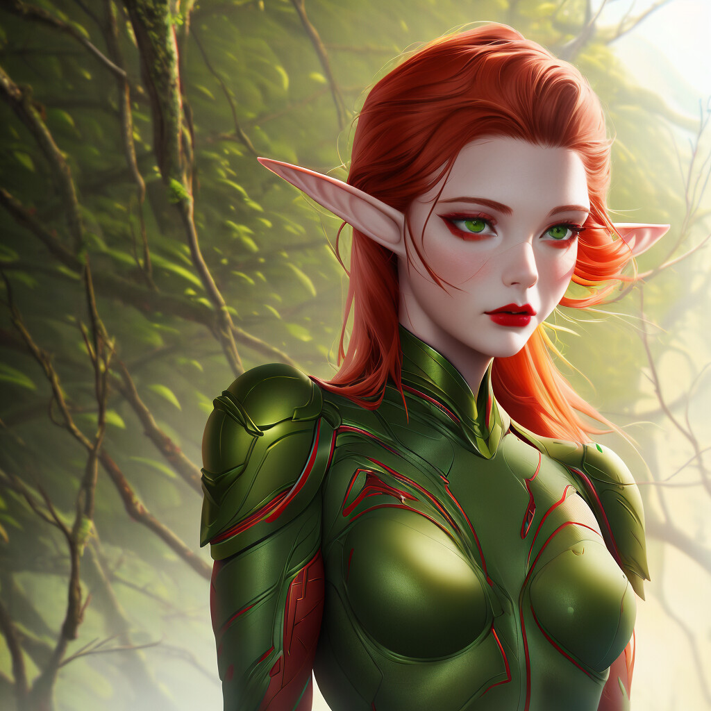 Maidor - elf in red hair. (AI)
